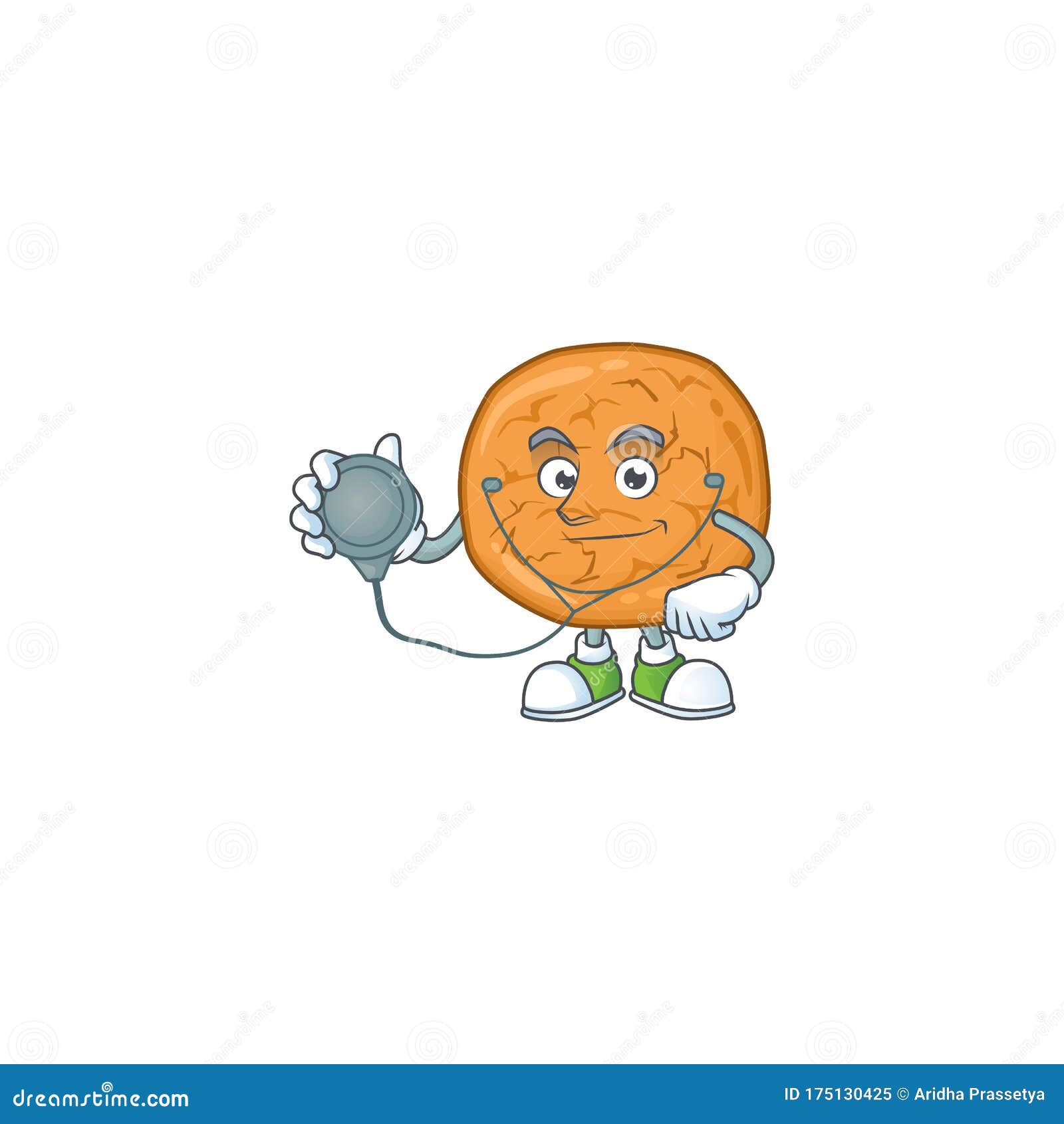 A Cartoon Character of Molasses Cookies Doctor Using Tools Stock Vector ...