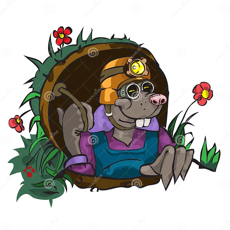 Cartoon Character Mole stock vector. Illustration of character - 56811882