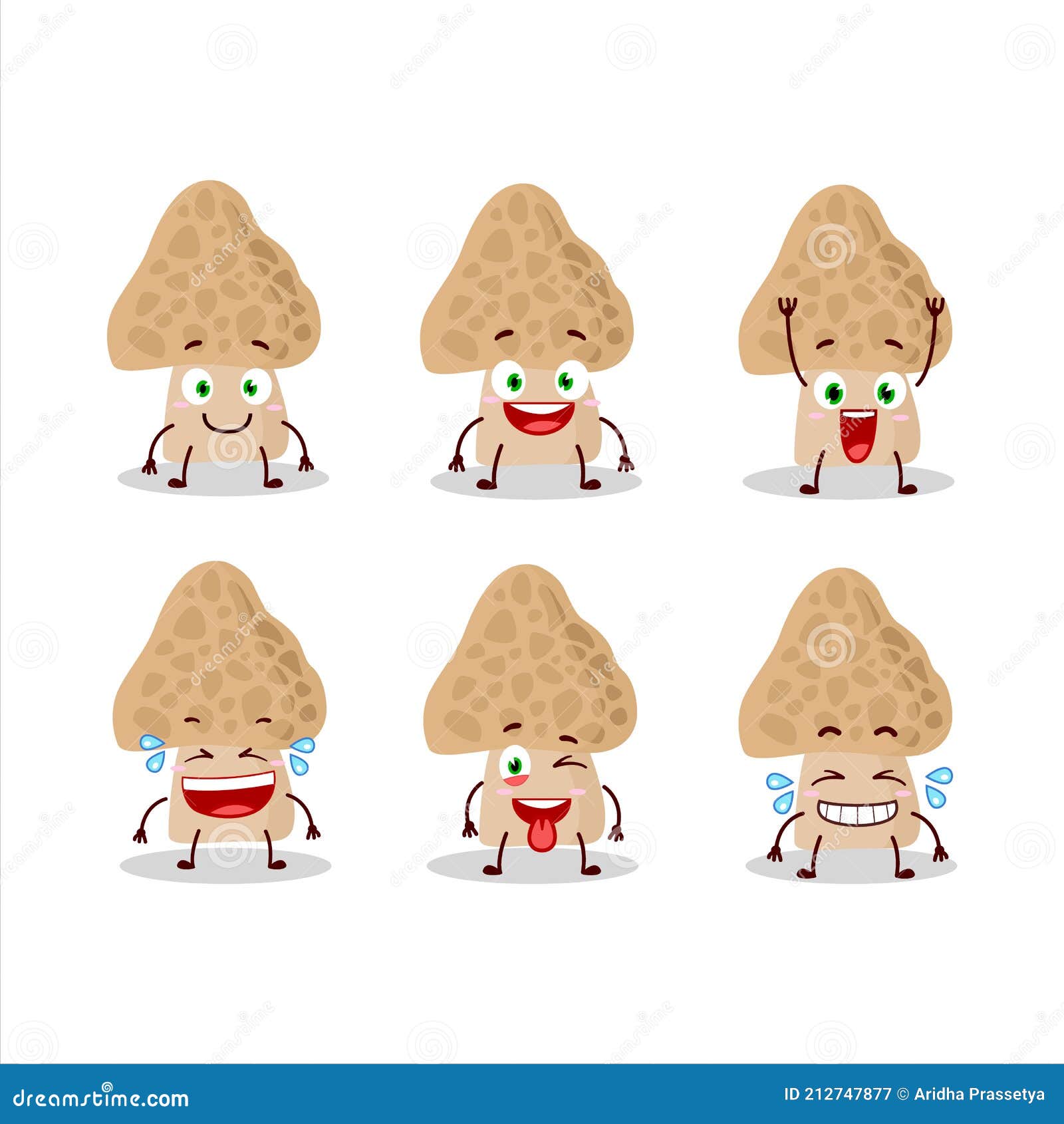Cartoon Character of Morel with Smile Expression Stock Vector ...
