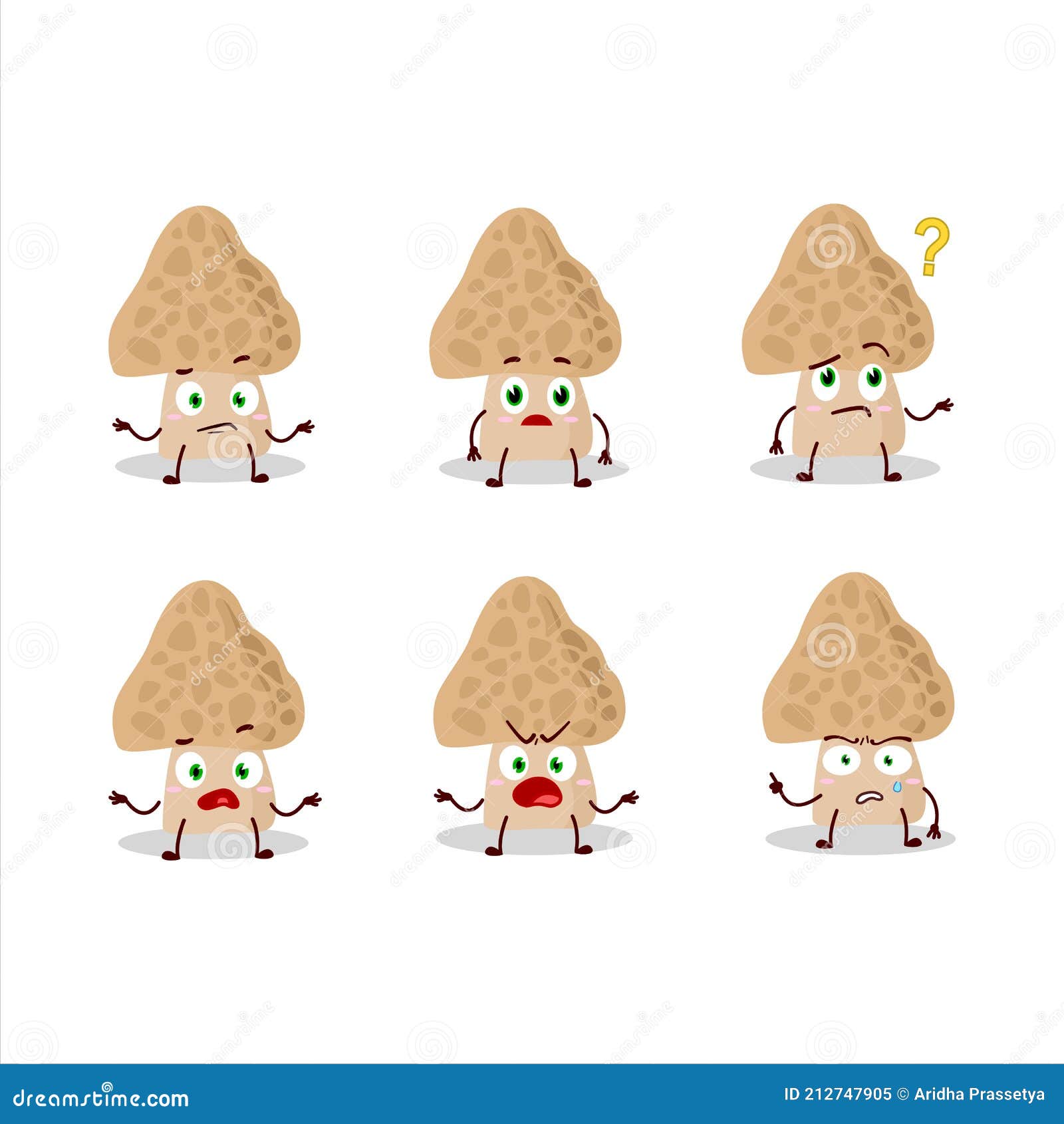 Cartoon Character of Morel with What Expression Stock Vector ...