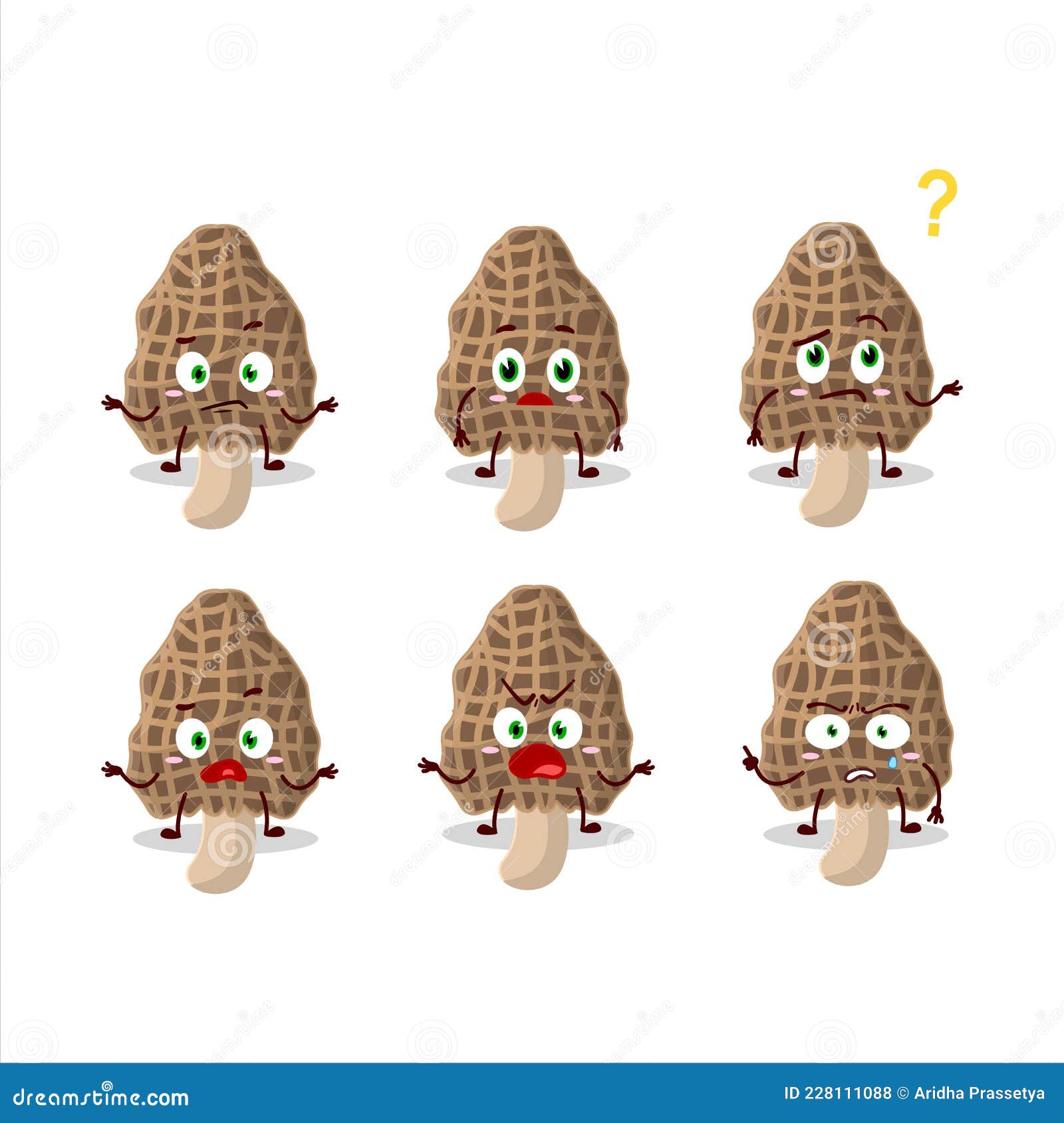 Cartoon Character of Morel with What Expression Stock Vector ...