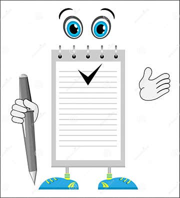 Cartoon character Notepad stock illustration. Illustration of paper ...