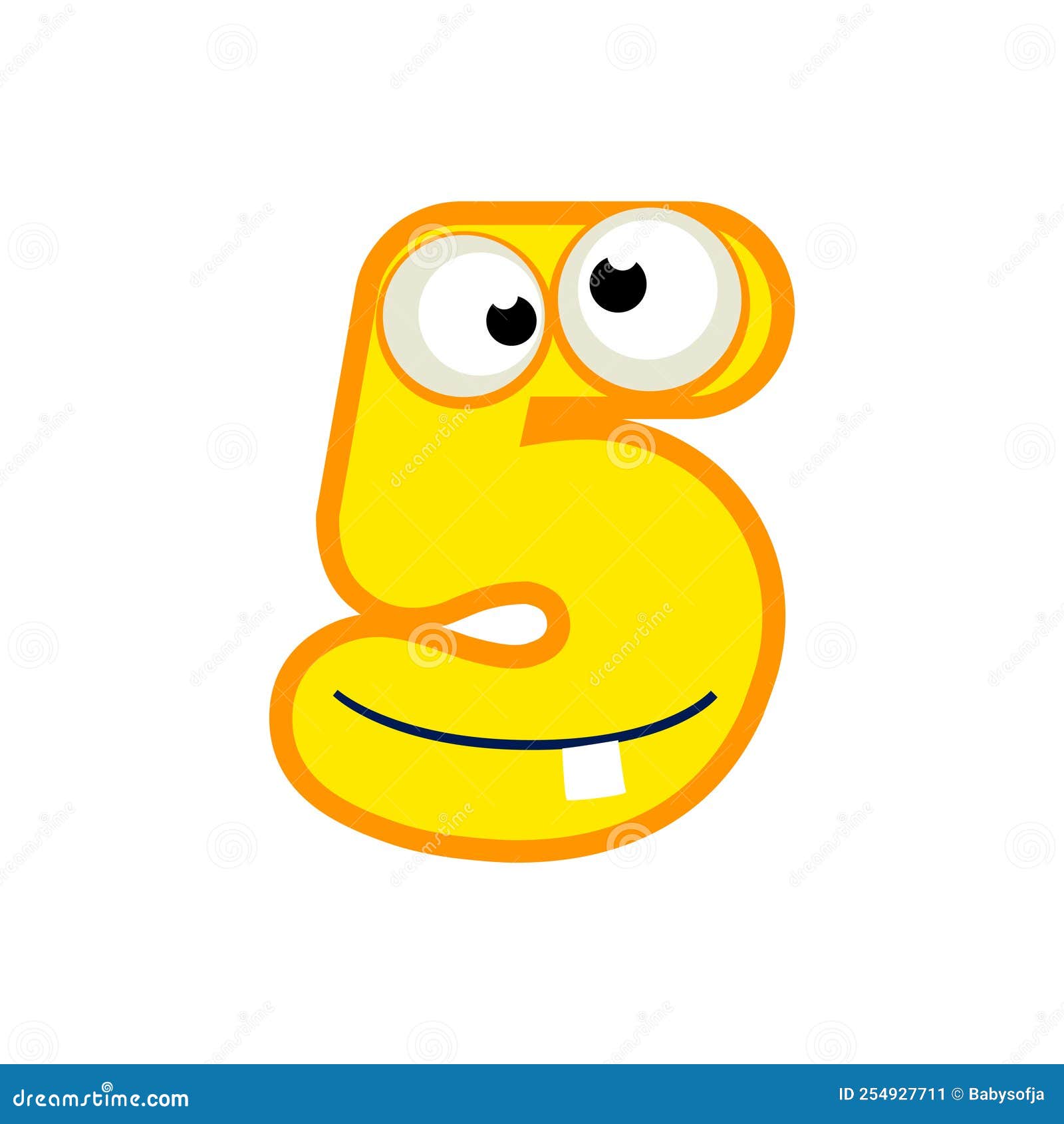 Cartoon Character Number Five Monster, Vector Numerical 5. Stock Vector ...