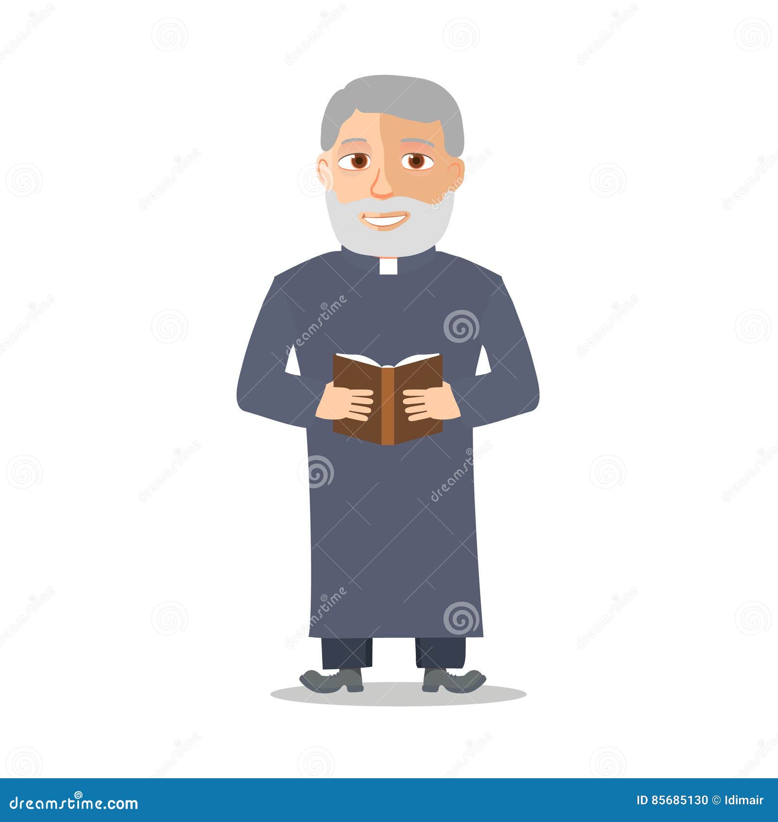 Cartoon Character Old Man Like a Priest. Vector Stock Vector ...