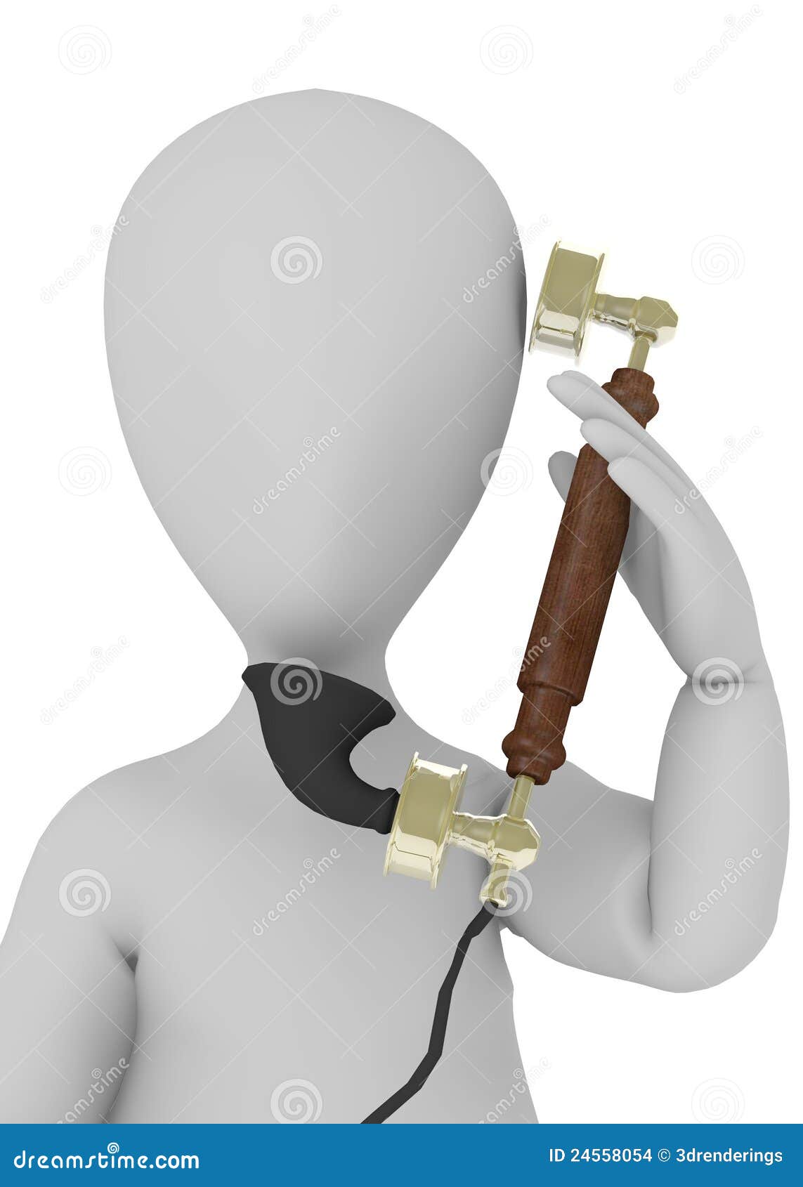 Cartoon Character with Old Telephone Talking Stock Illustration ...