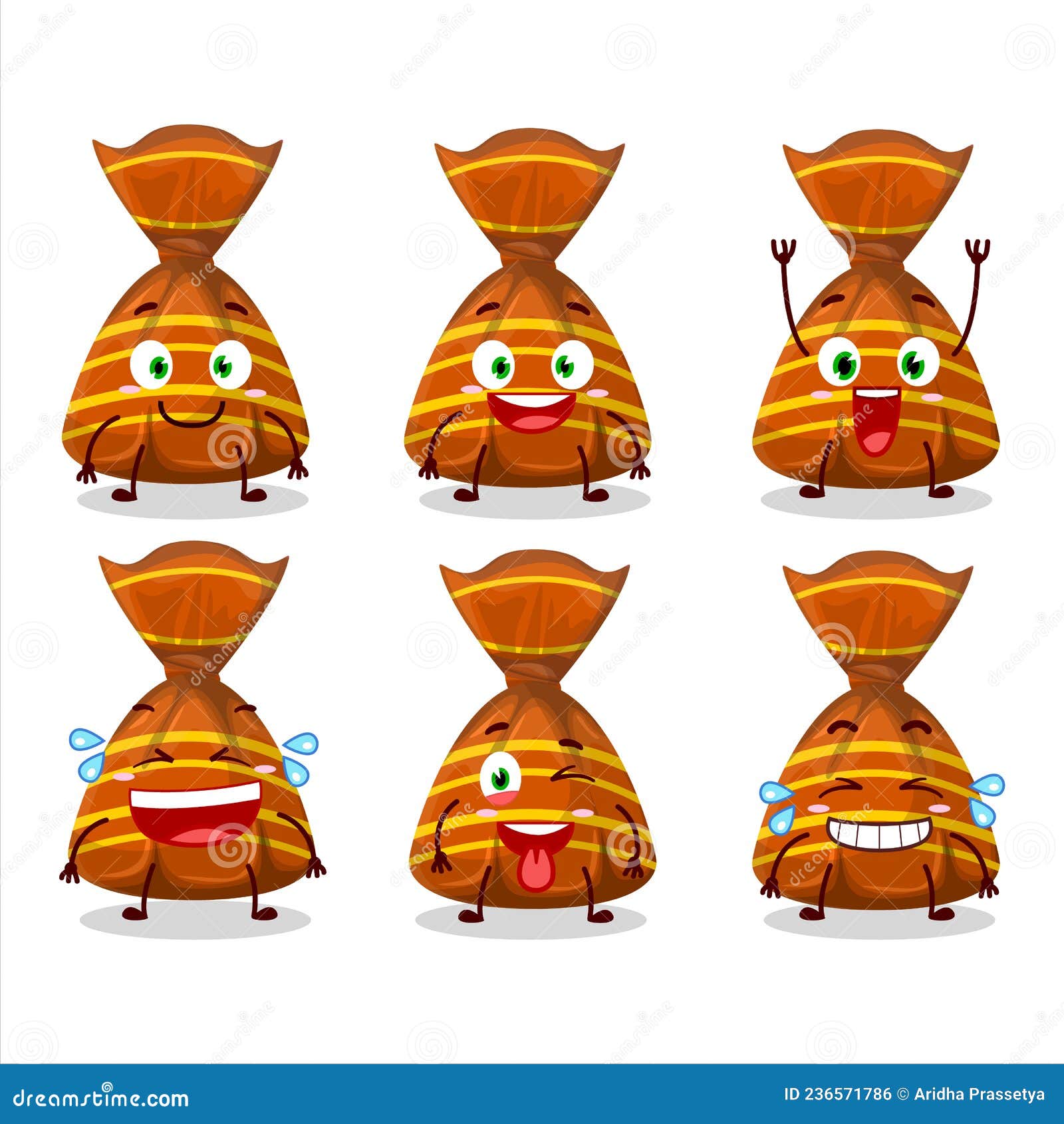 Cartoon Character of Orange Candy Wrappers with Smile Expression Stock ...