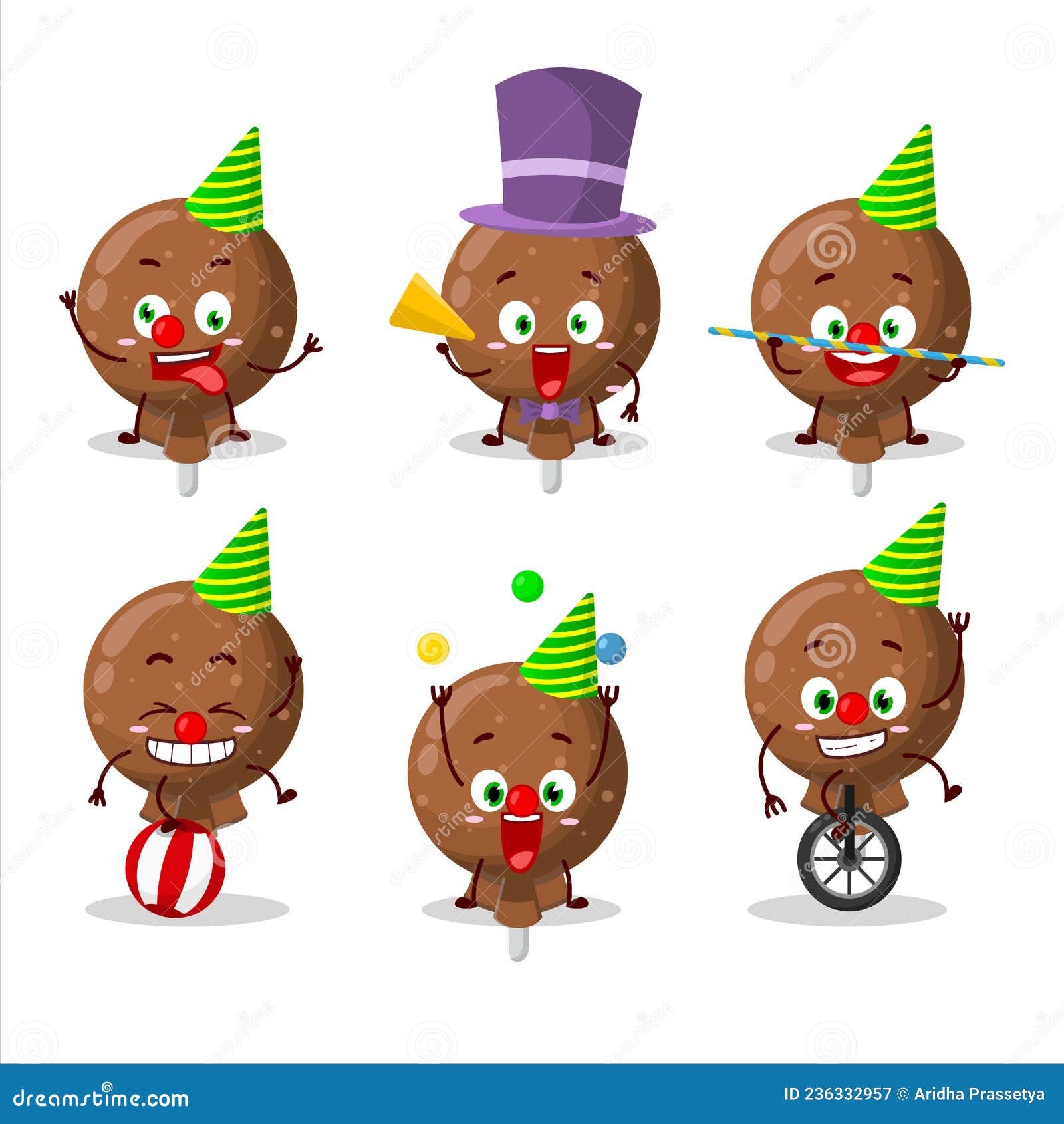 Cartoon Character of Orange Lolipop Wrapped with Various Circus Shows ... Cartoon Character of Orange Lolipop Wrapped with Various Circus Shows ...