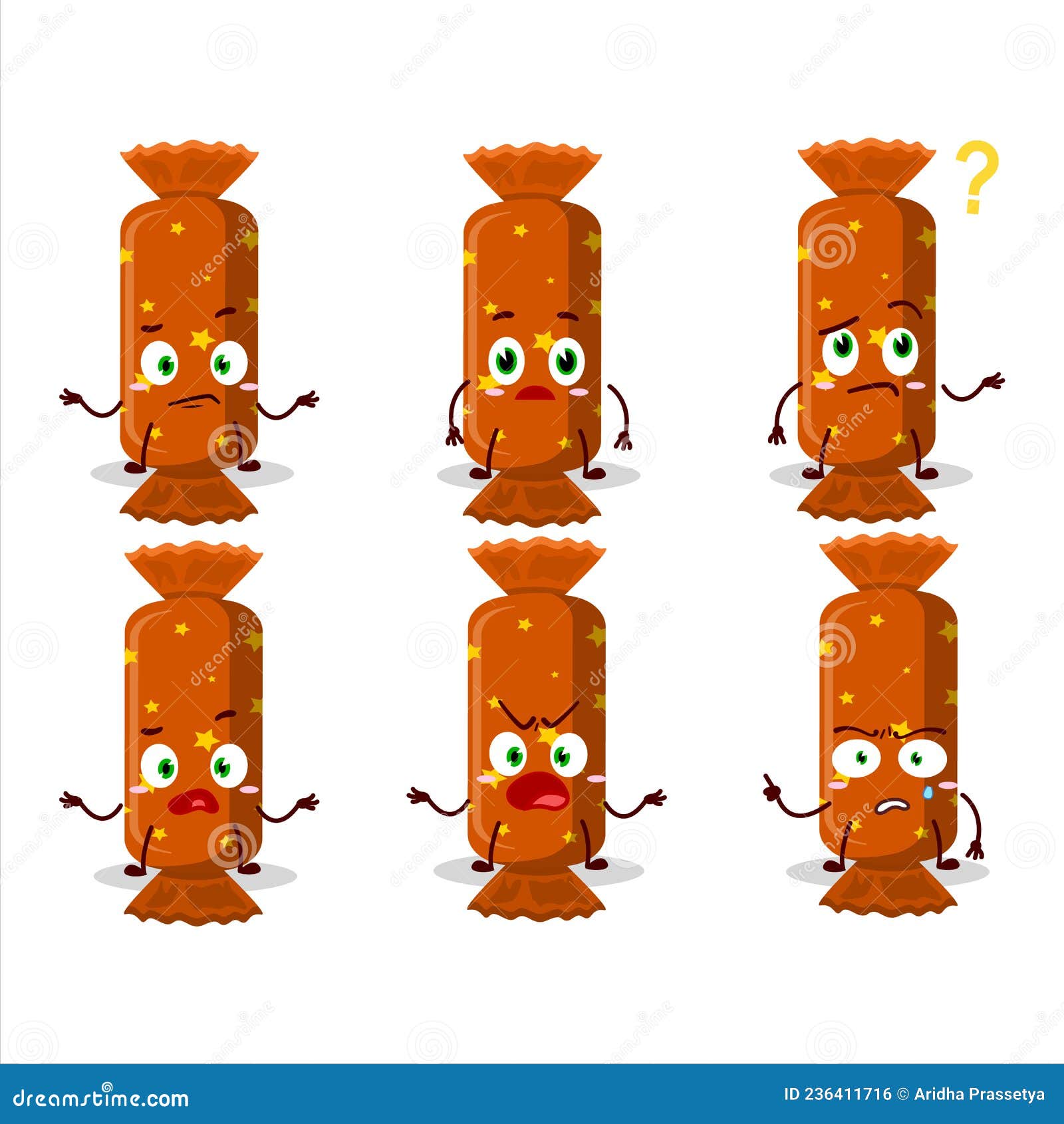 Cartoon Character of Orange Long Candy Package with What Expression ...
