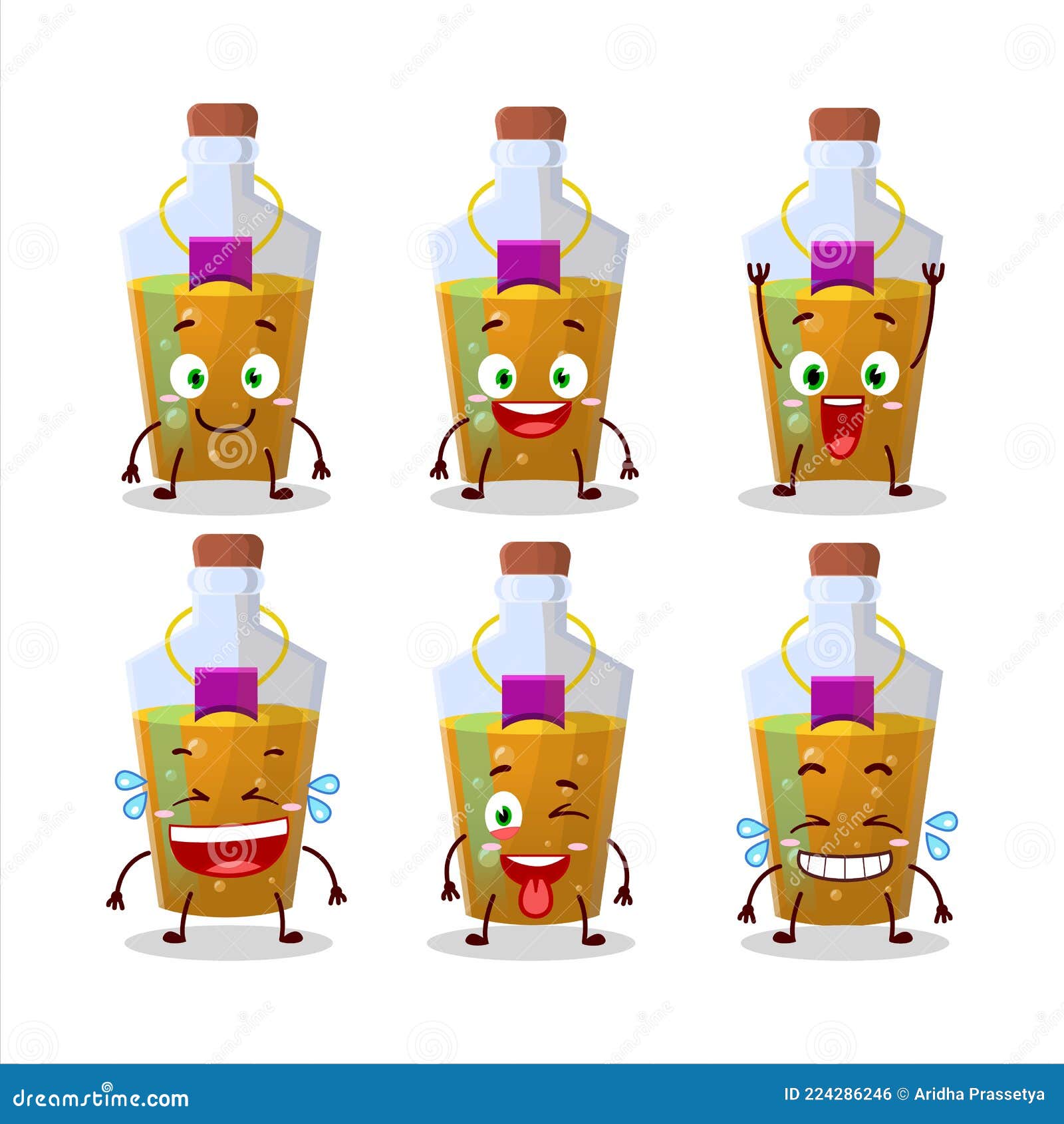 Cartoon Character of Orange Magic Potion with Smile Expression Stock ...