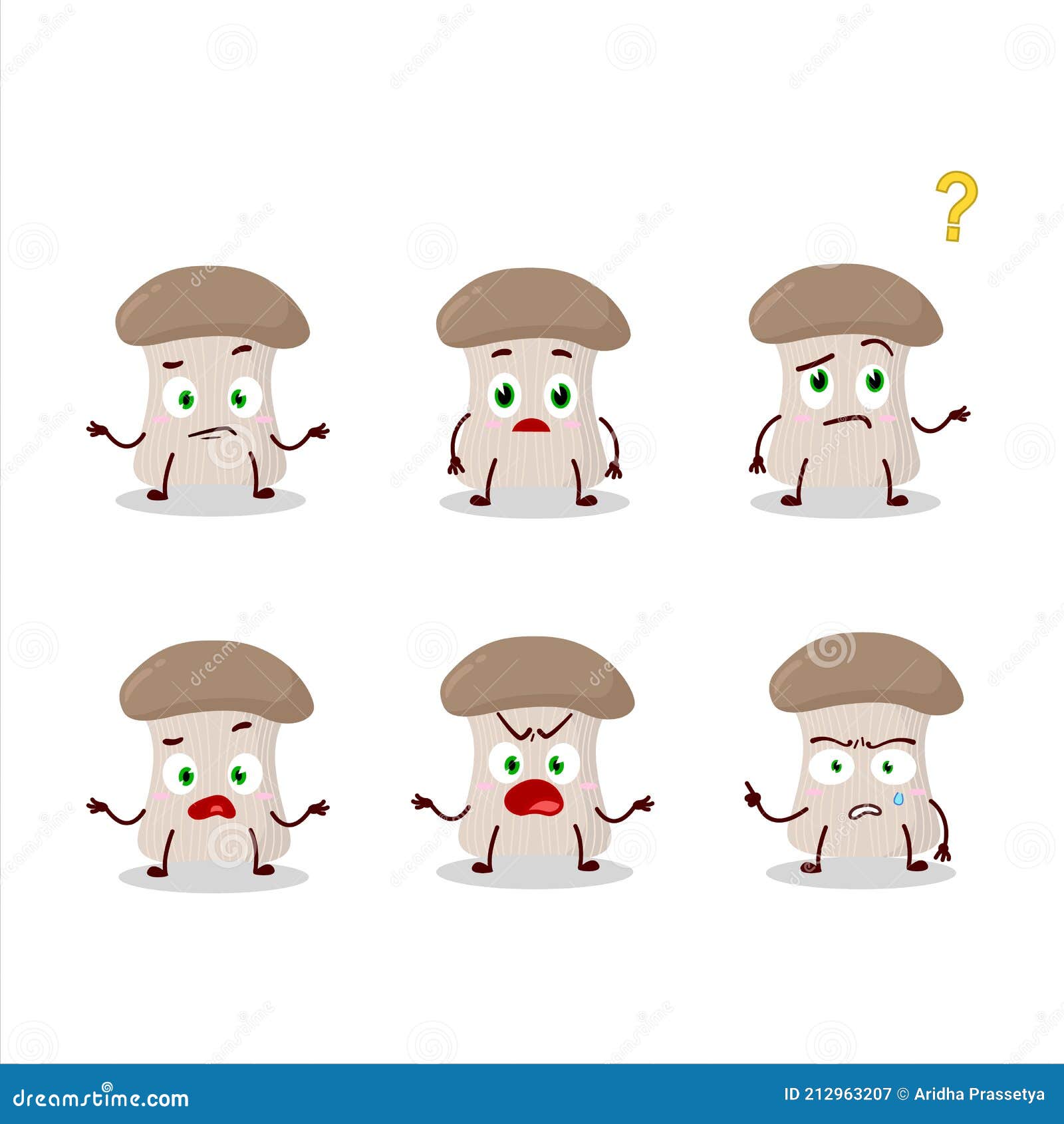 Angry Oyster Mushroom Mascot Cartoon Vector Illustration ...