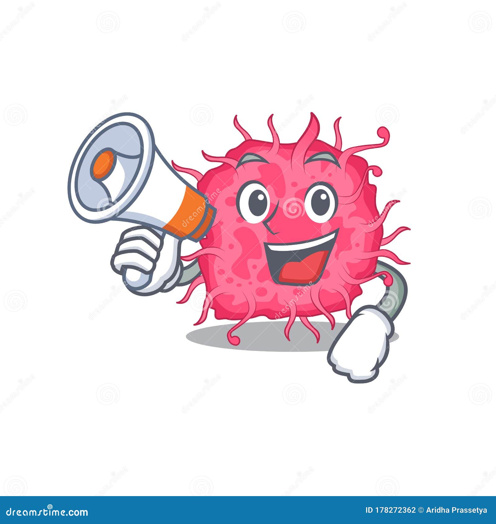 Cartoon Character of Pathogenic Bacteria Having a Megaphone Stock ...