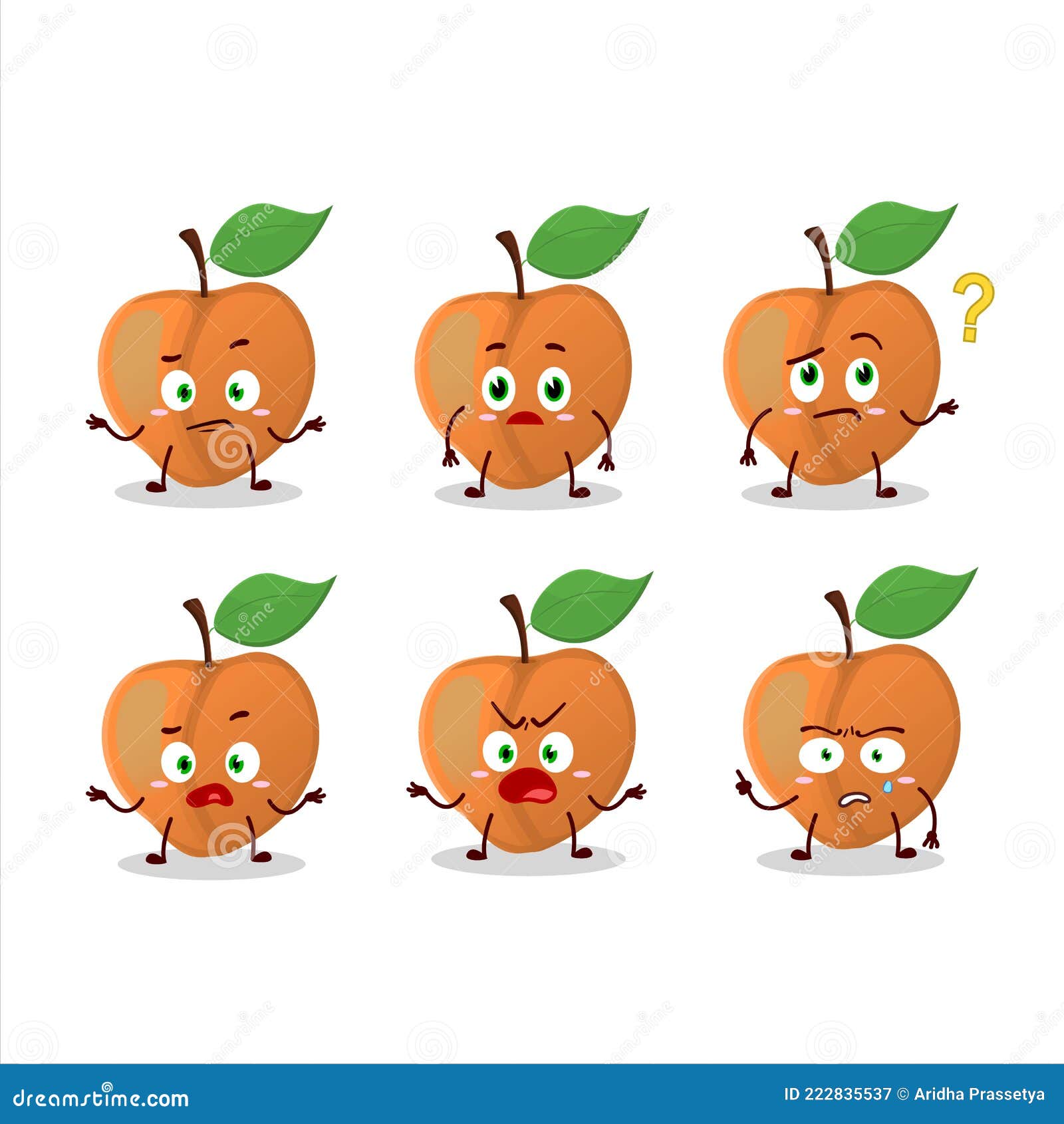 Cartoon Character of Peach with What Expression Stock Illustration ...