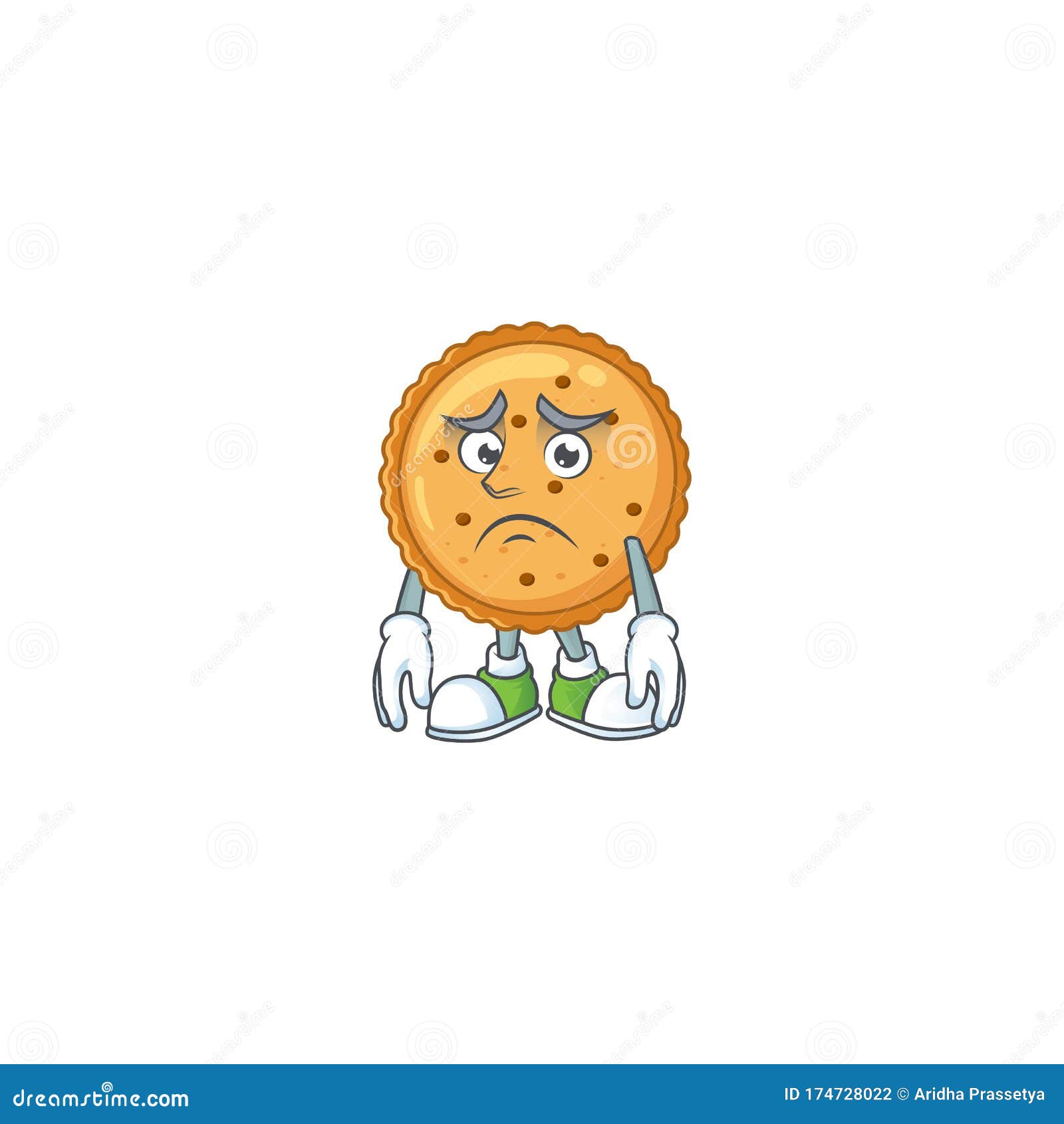 Cartoon Character of a Peanut Butter Cookies Having an Afraid Face ...