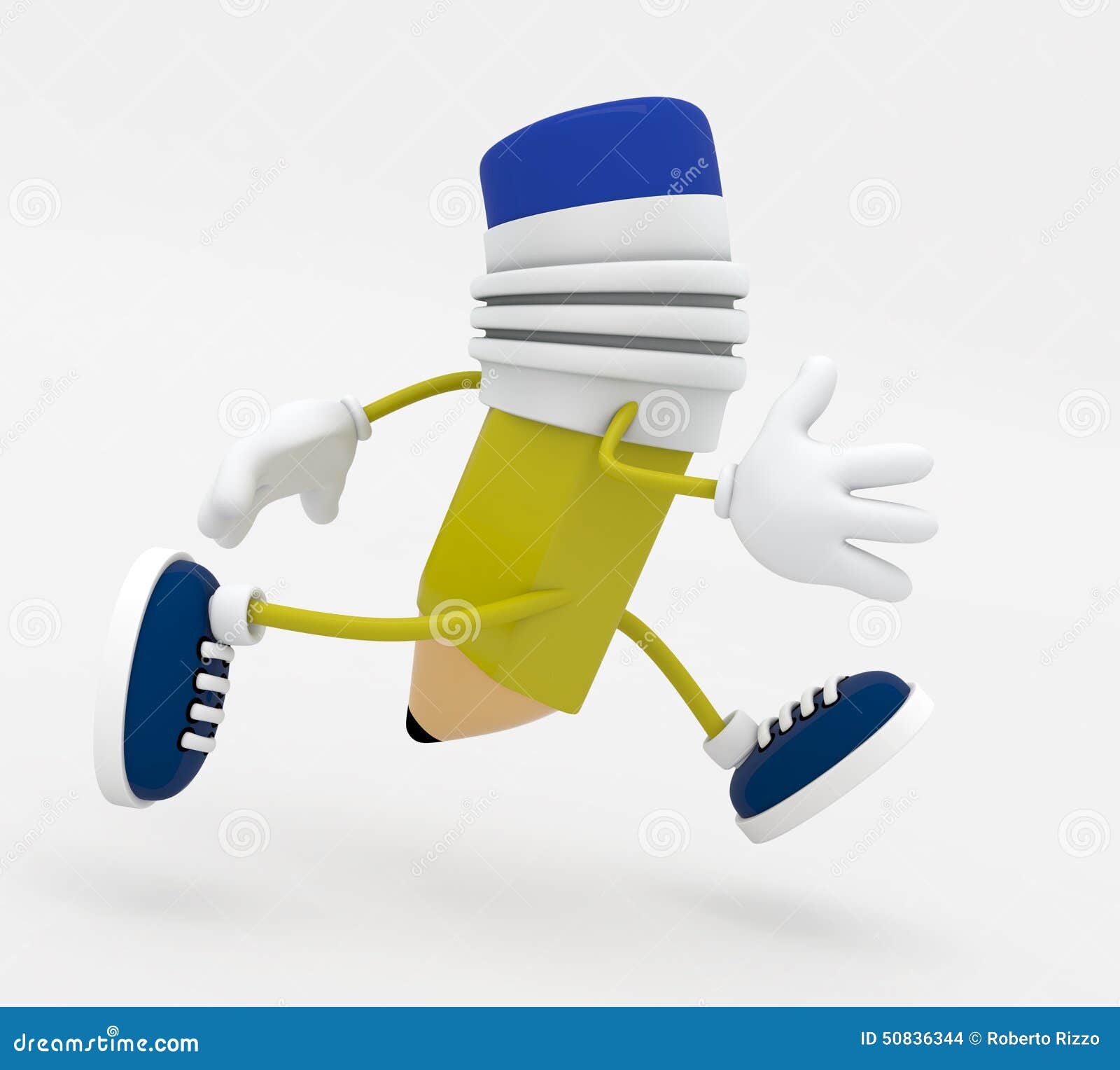 Cartoon Character of Pencil is Running Stock Illustration ...