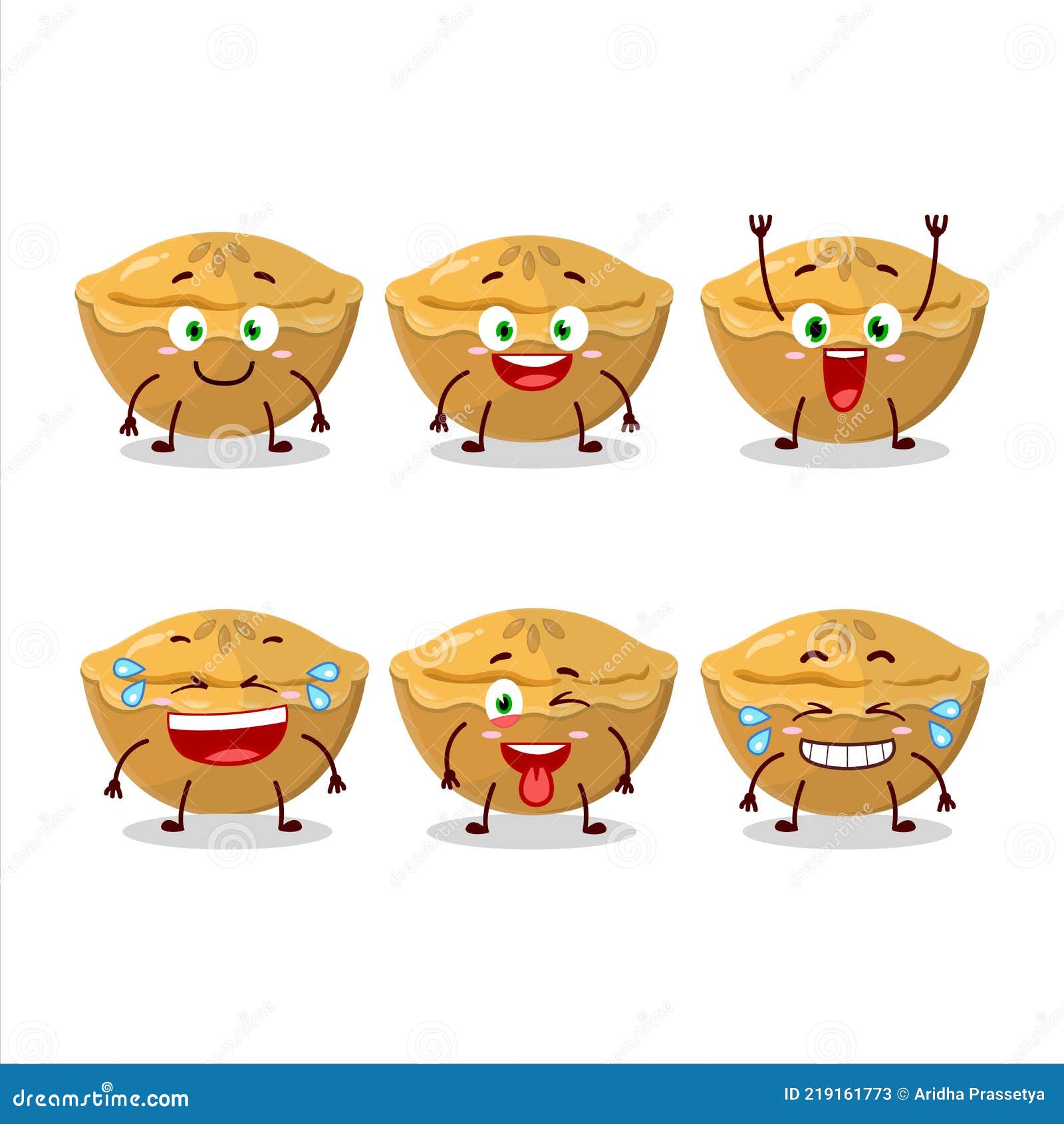 Cartoon Character of Pie Cake with Smile Expression Stock Vector ...