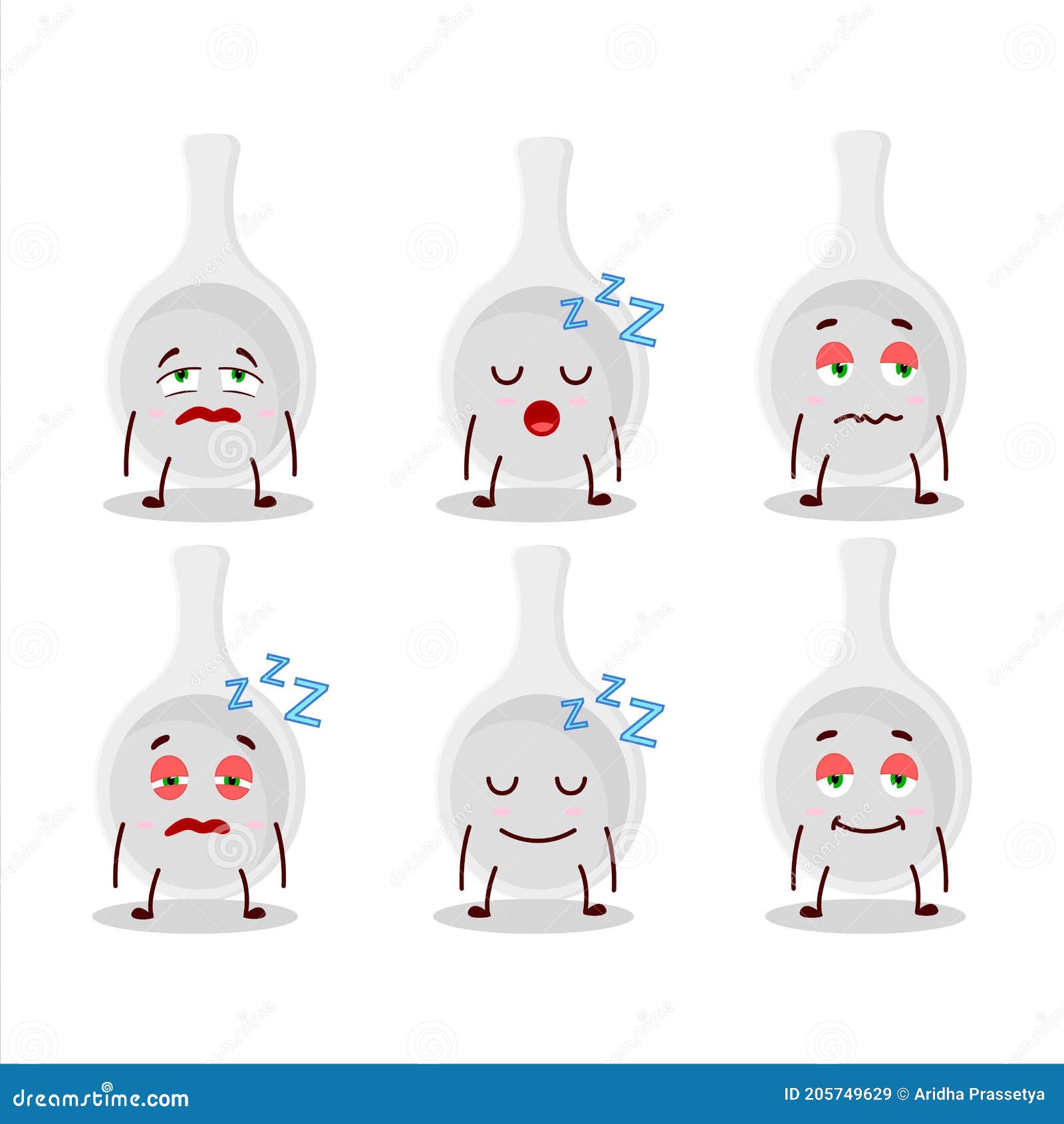 Cartoon Character of Plastic Spoon with Sleepy Expression Stock Vector ...