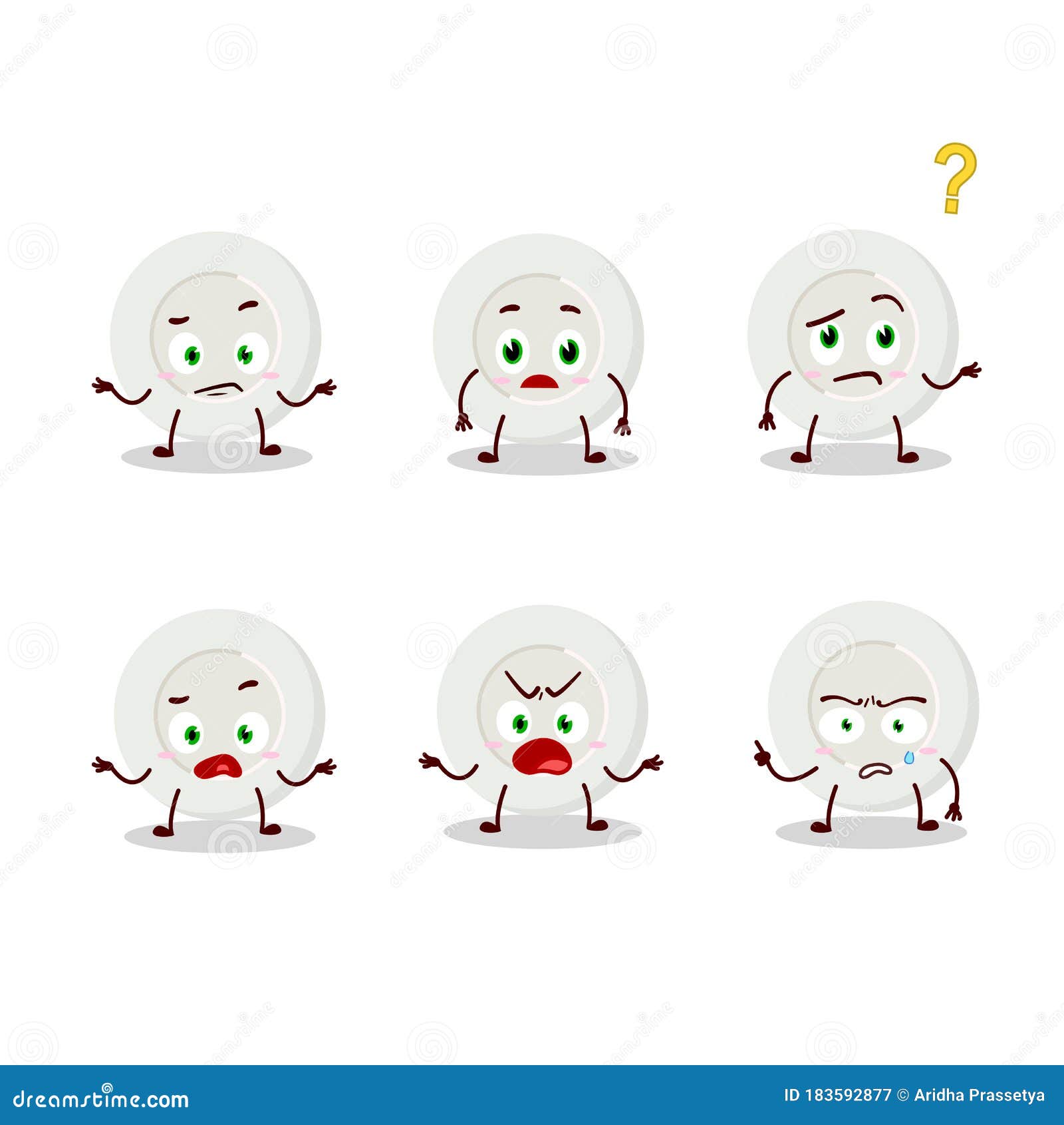 Cartoon Character of Plate Angry Expression with What Expression Stock ...
