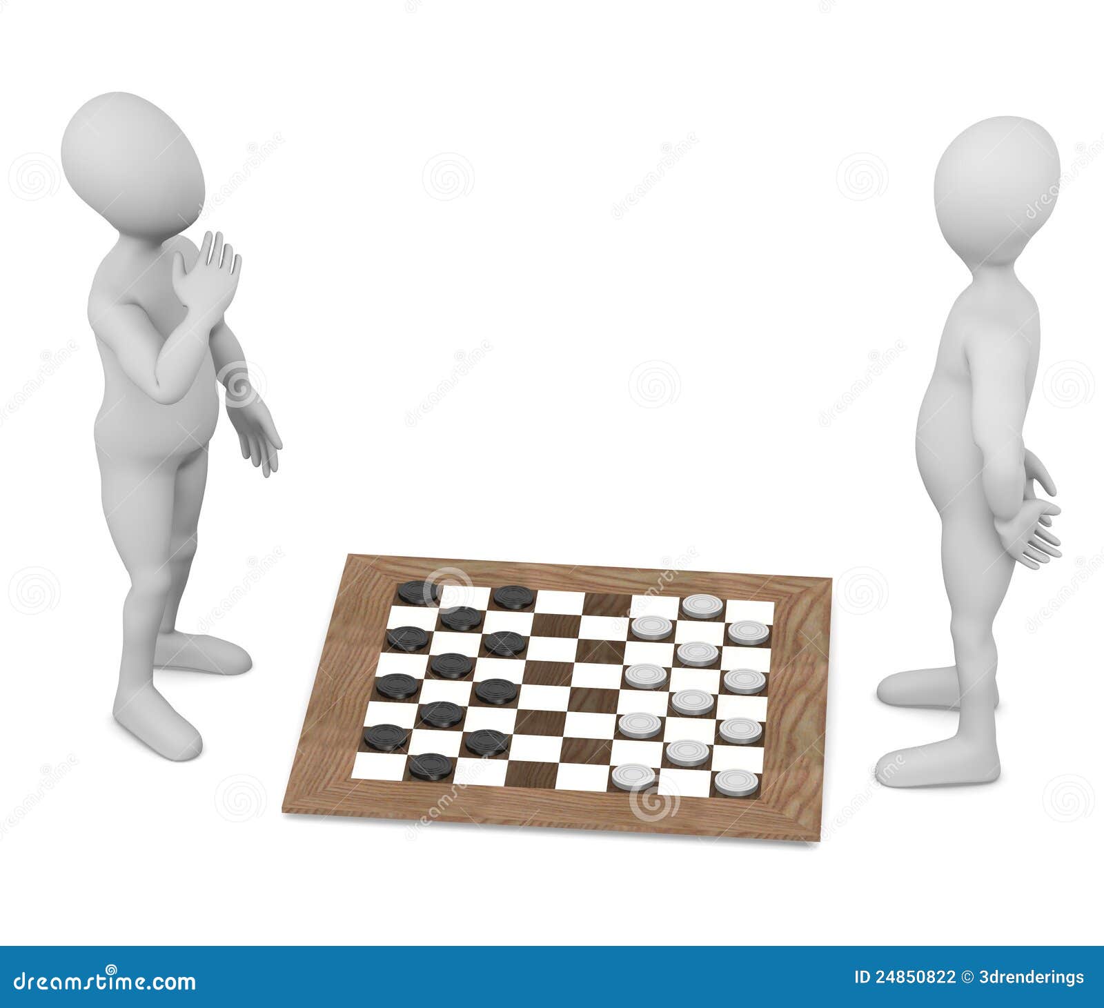 Cartoon Character Playing Checkers Stock Illustration - Illustration of ...