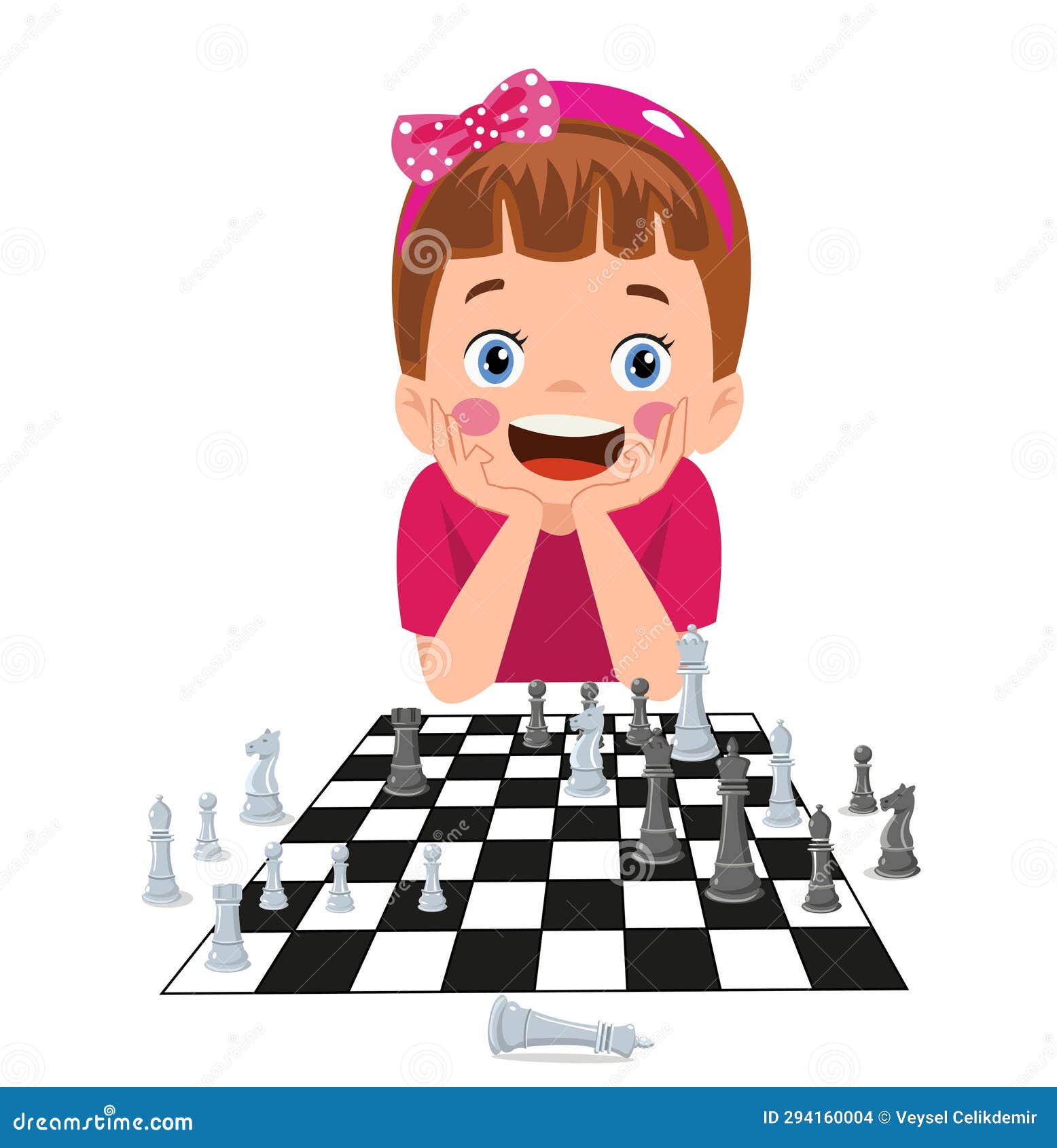 Cartoon Character Playing Chess Game Stock Illustration - Illustration ...