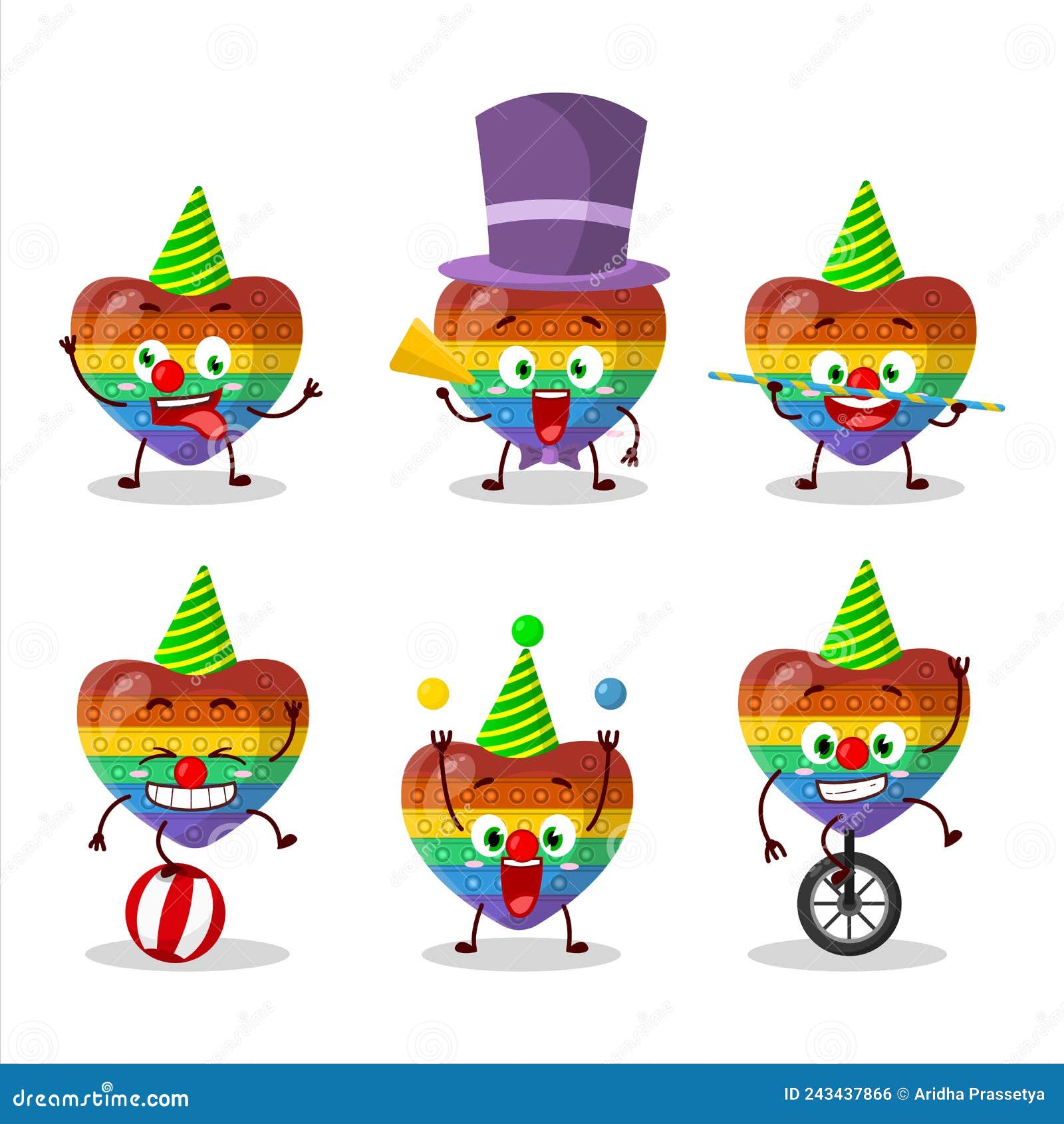 Cartoon Character of Pop it Love with Various Circus Shows Stock Vector ...