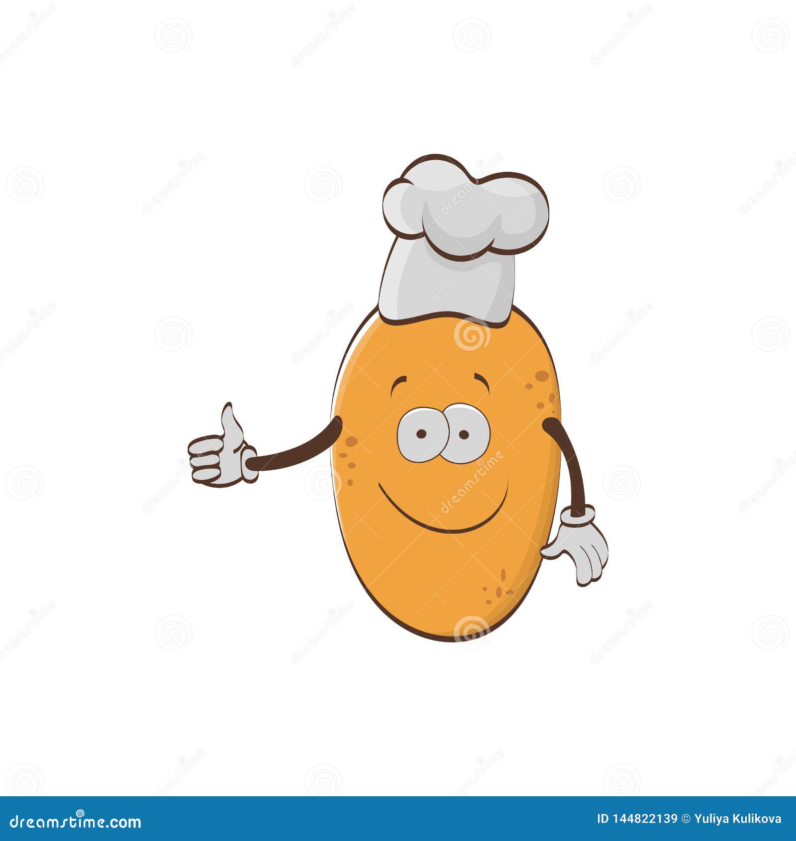 Cartoon Character - Potato Chef Isolated on White Background. Stock ...