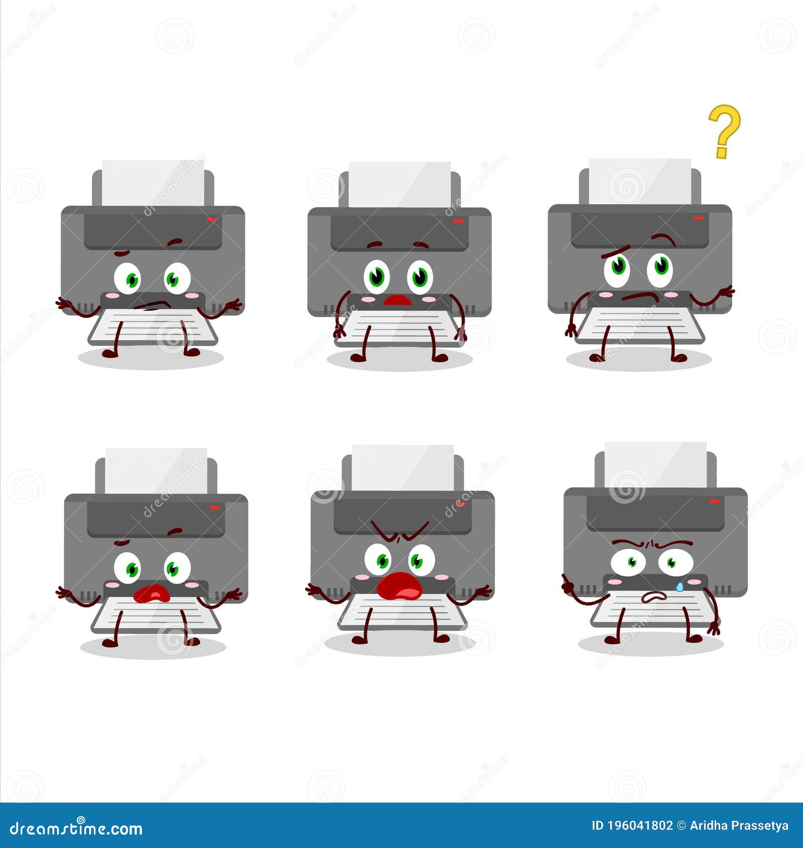Cartoon Character of Printer with What Expression Stock Vector ...