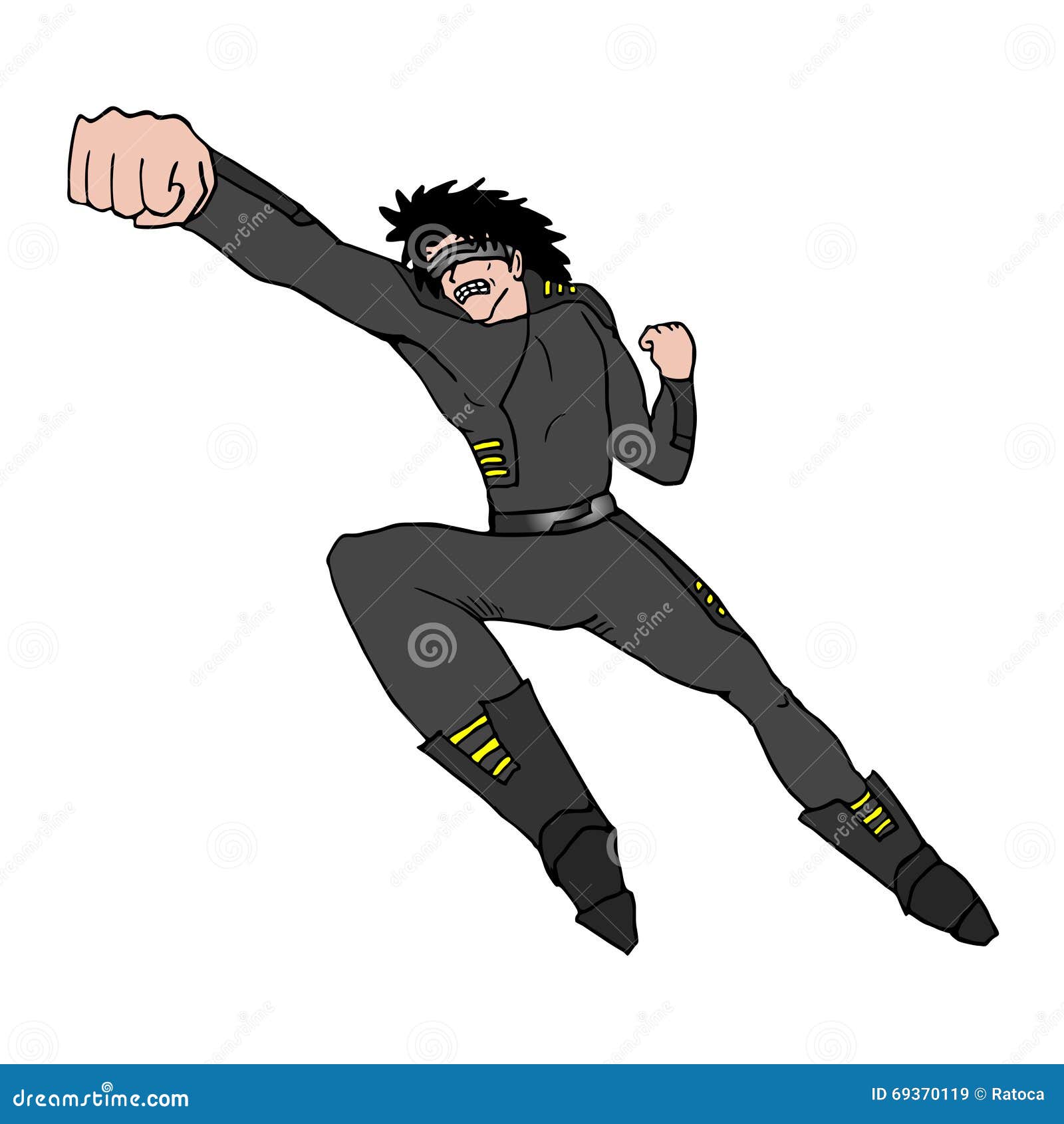 Cartoon character punch stock vector. Illustration of hand - 69370119