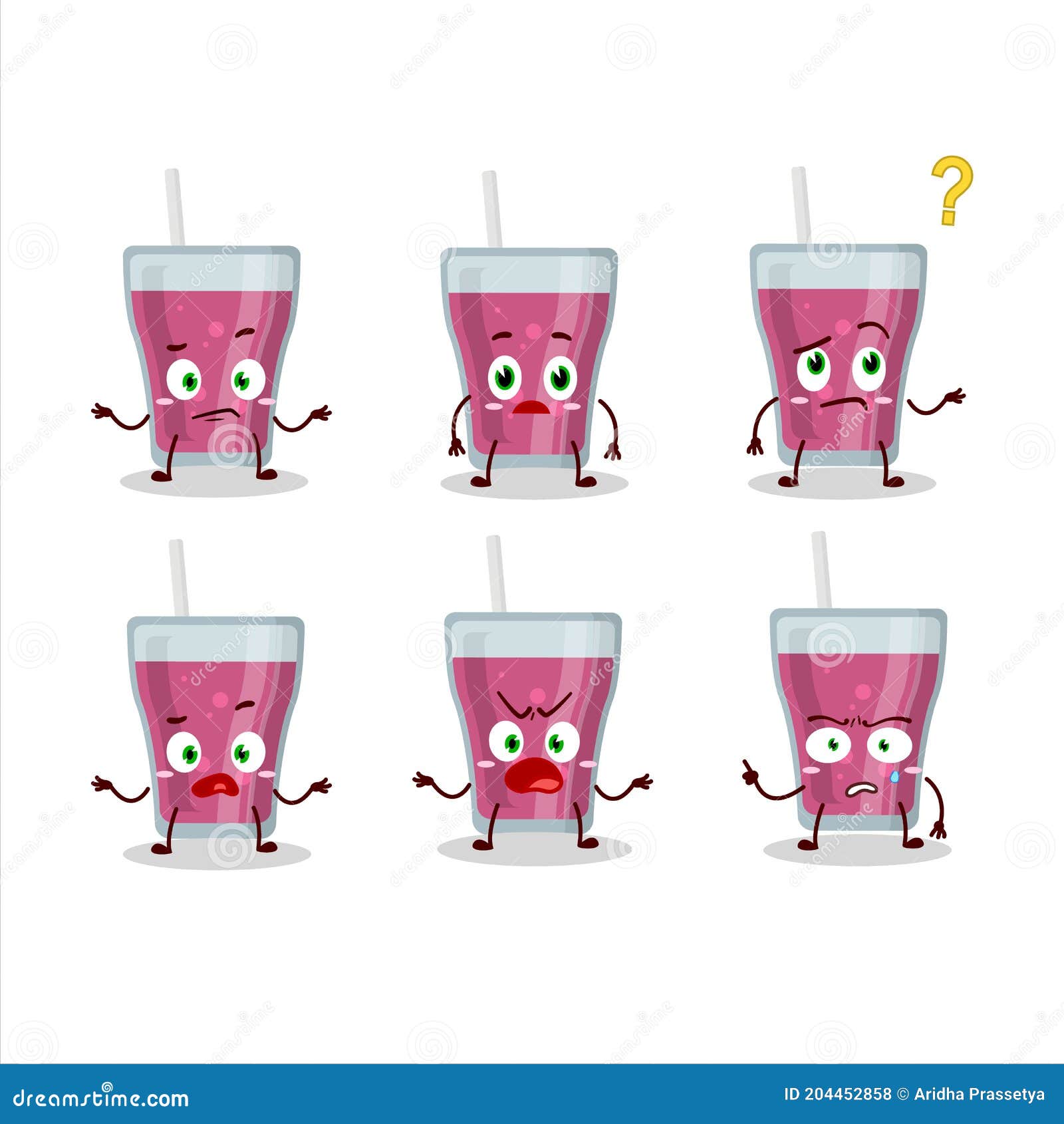 Cartoon Character of Purple Juice with What Expression Stock Vector ...