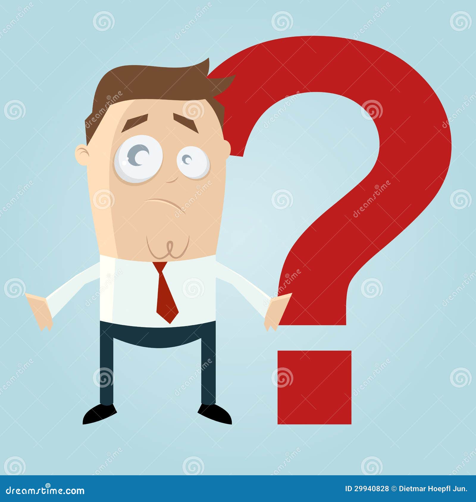 Cartoon Man with Question Mark Stock Vector - Illustration of drawing ...