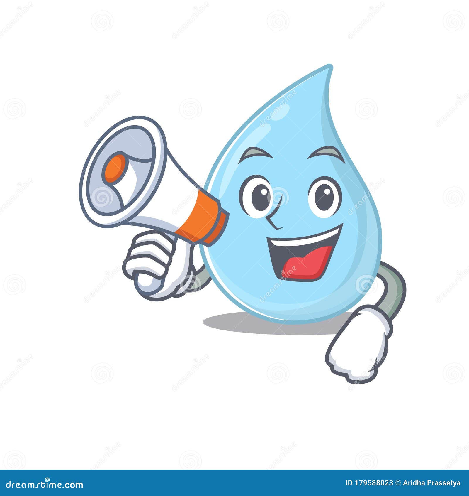 Cartoon Character of Raindrop Having a Megaphone Stock Vector ...