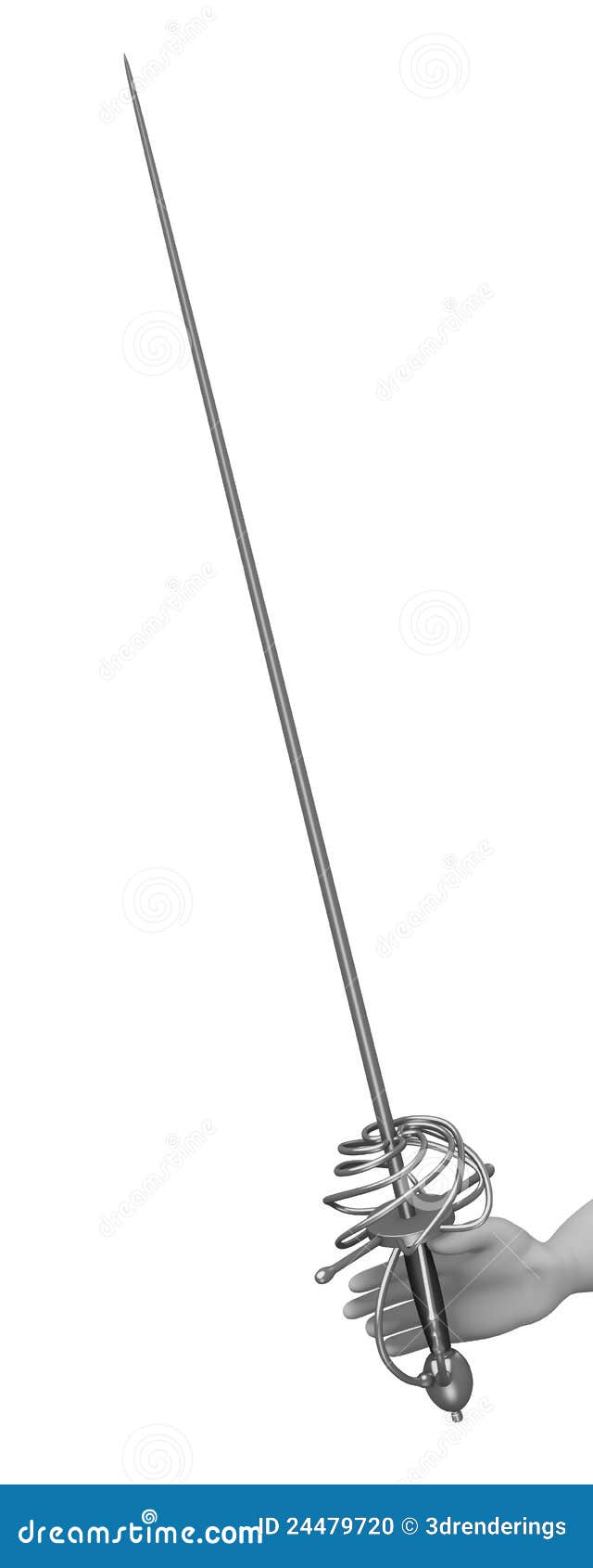 Cartoon Character with Rapier2 in Hand Stock Illustration ...