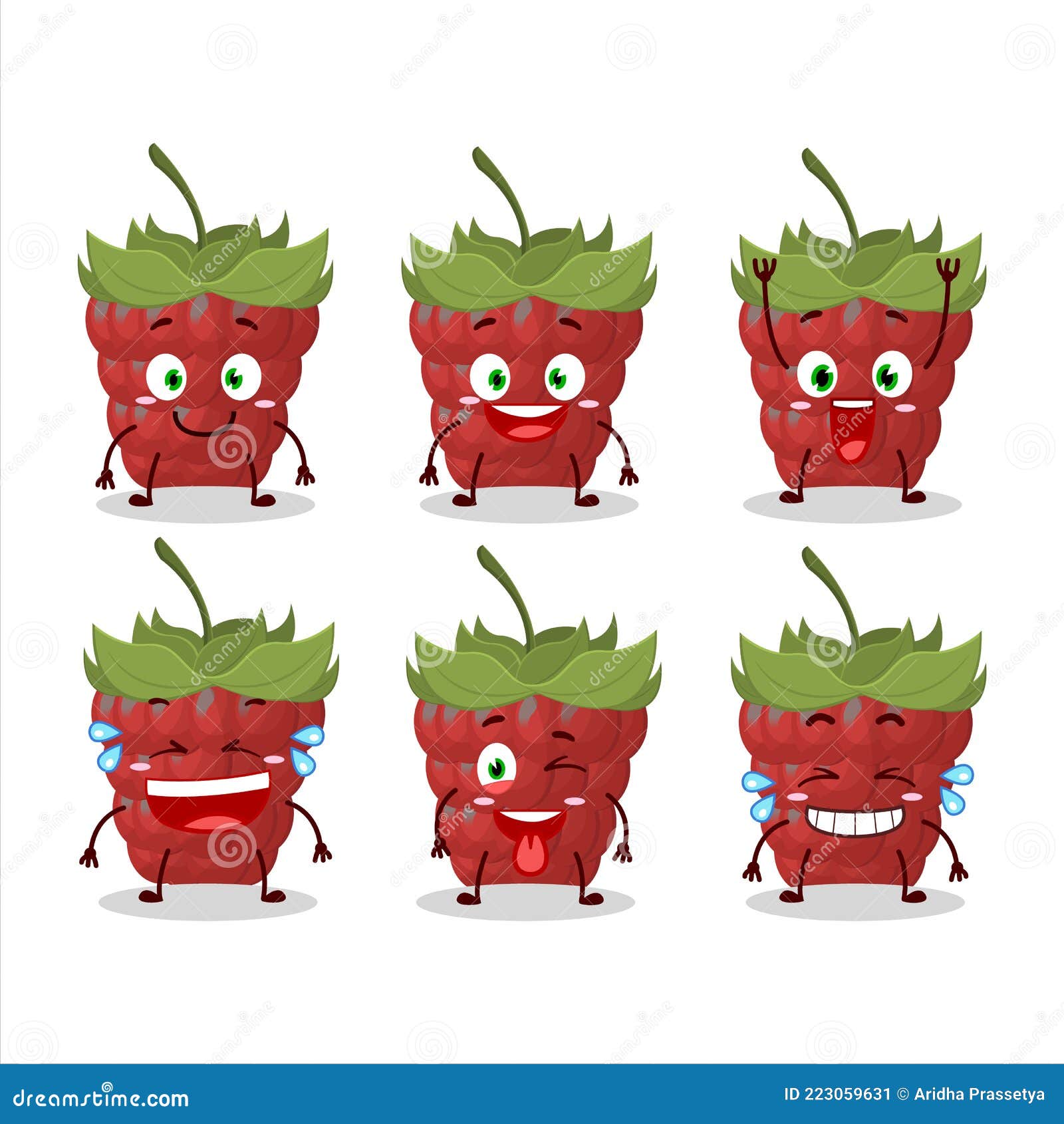 Cartoon Character of Raspberry with Smile Expression Stock Vector ...