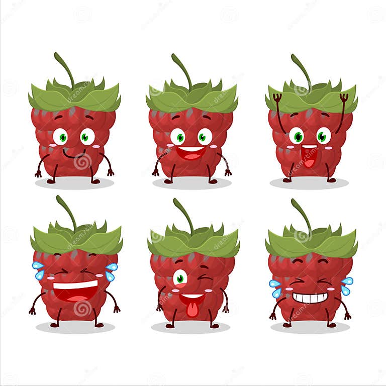 Cartoon Character of Raspberry with Smile Expression Stock Vector ...