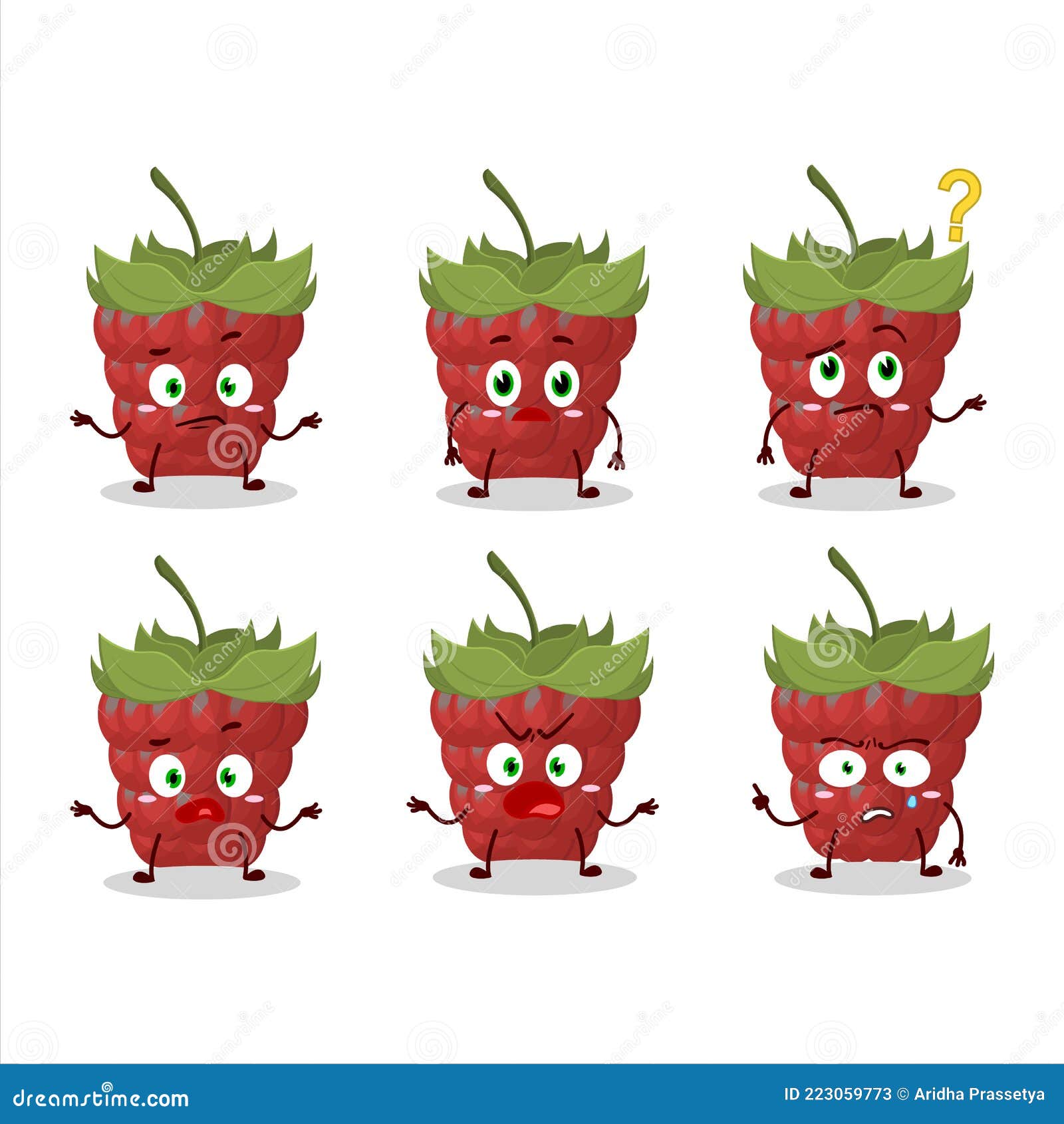 Cartoon Character of Raspberry with What Expression Stock Vector ...