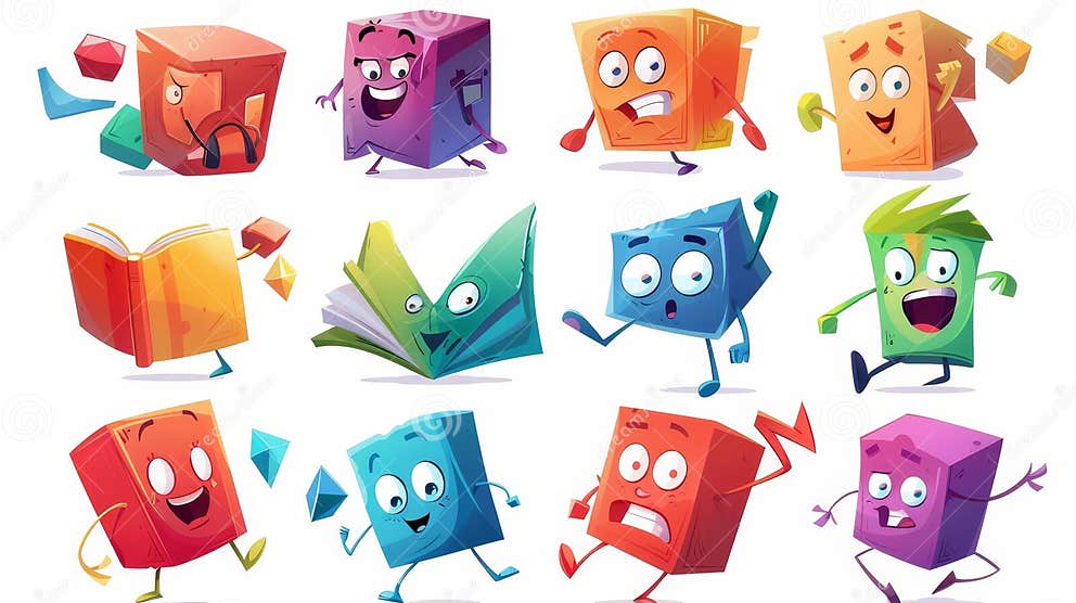A Cartoon Character with a Rectangular Parallelepiped or Cuboid Shape ...