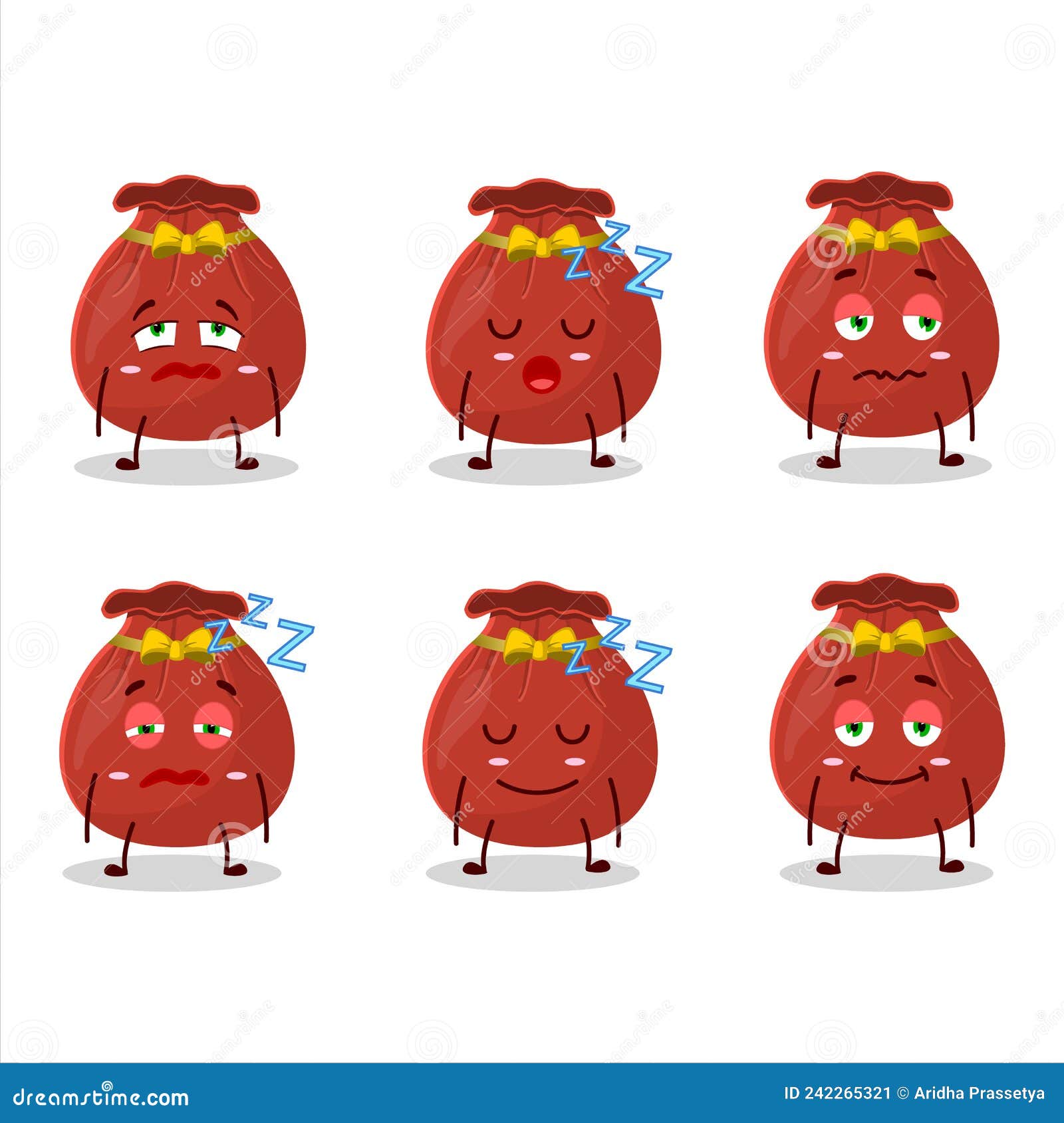 Cartoon Character of Red Bag with Sleepy Expression Stock Vector ...