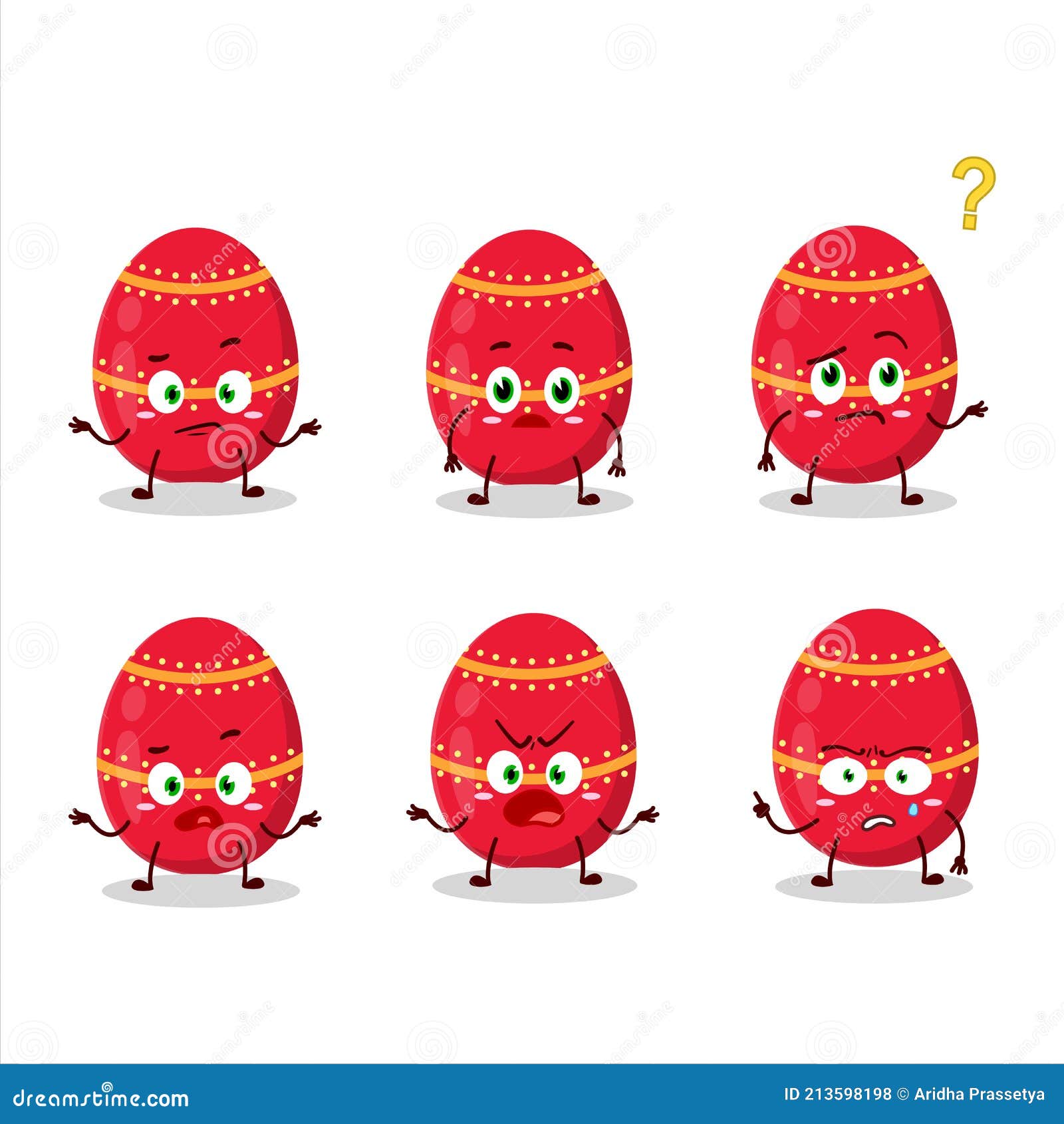 Cartoon Character of Red Easter Egg with What Expression Stock Vector ...