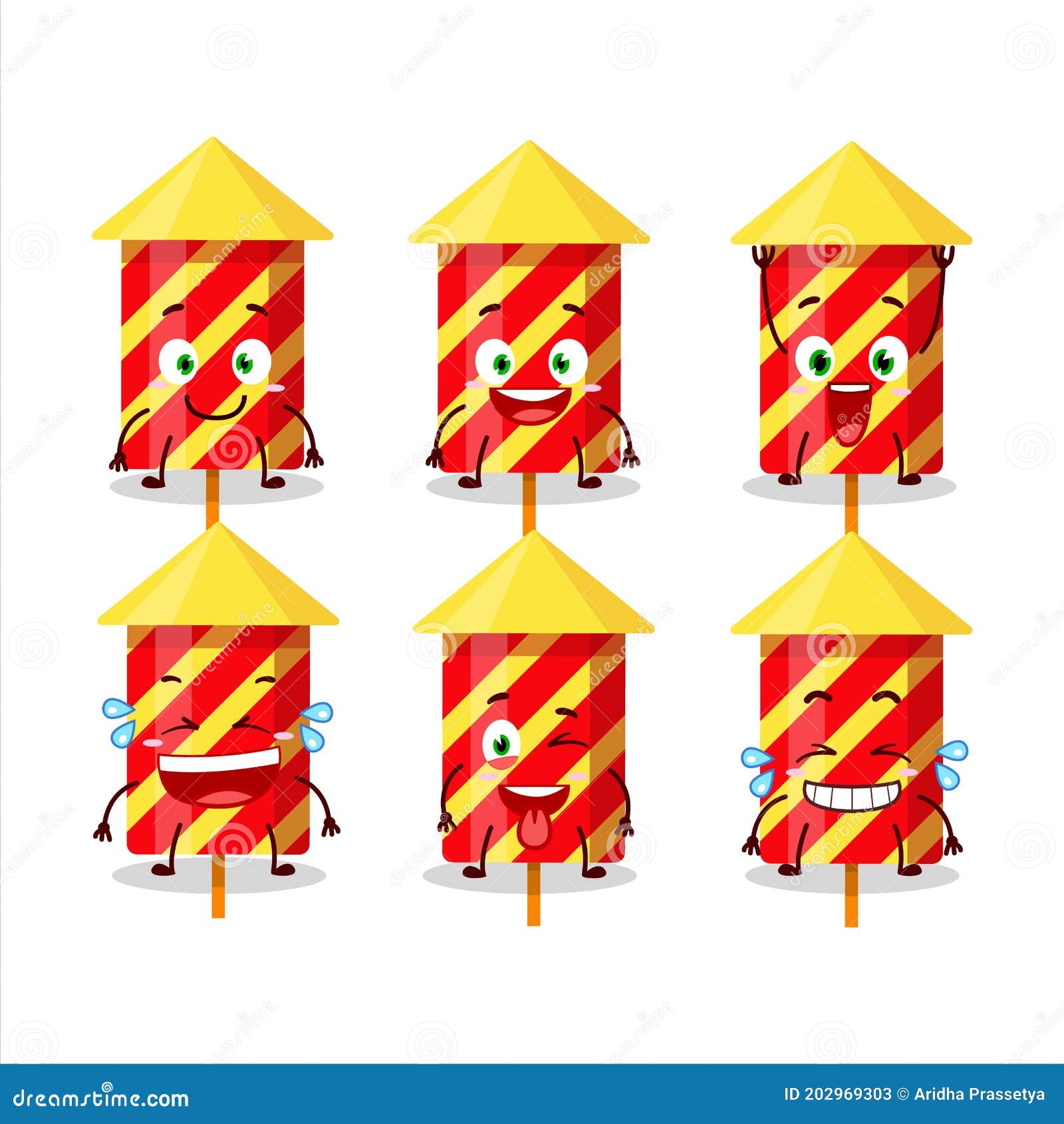 Cartoon Character of Red Firecracker with Smile Expression Stock Vector ...