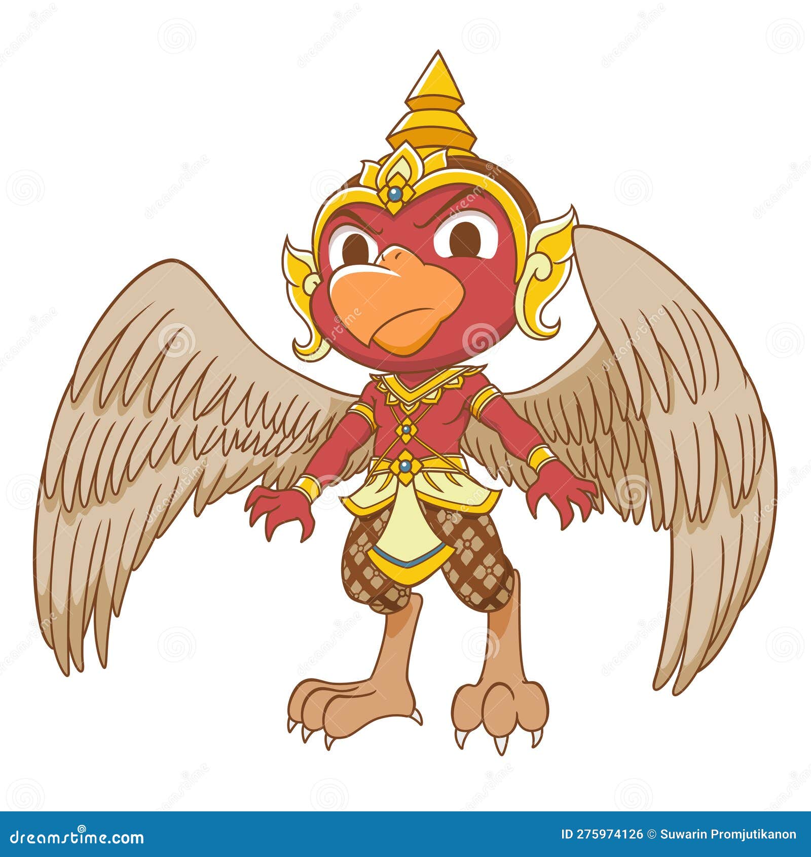 Red Garuda. stock vector. Illustration of animal, falcon - 275974126