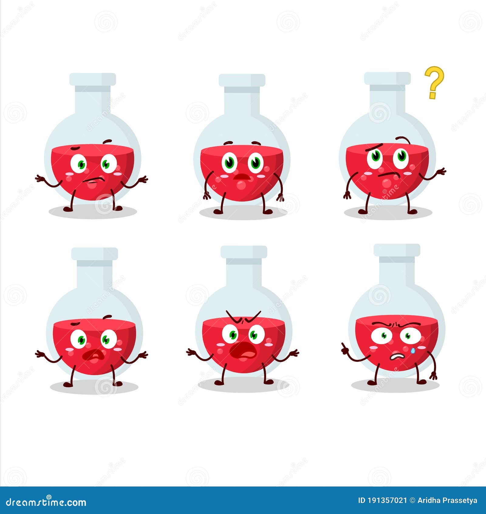 Cartoon Character of Red Potion with What Expression Stock Vector ...