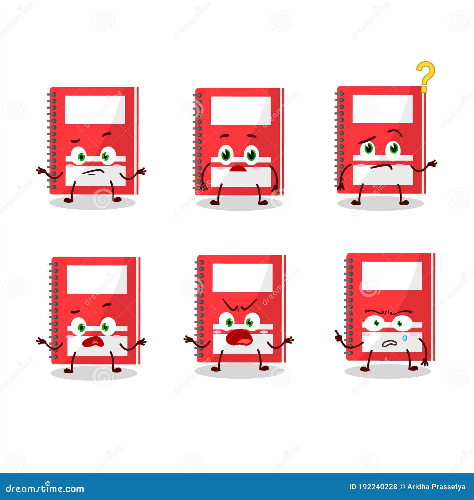 Cartoon Character of Red Study Book with What Expression Stock Vector ...