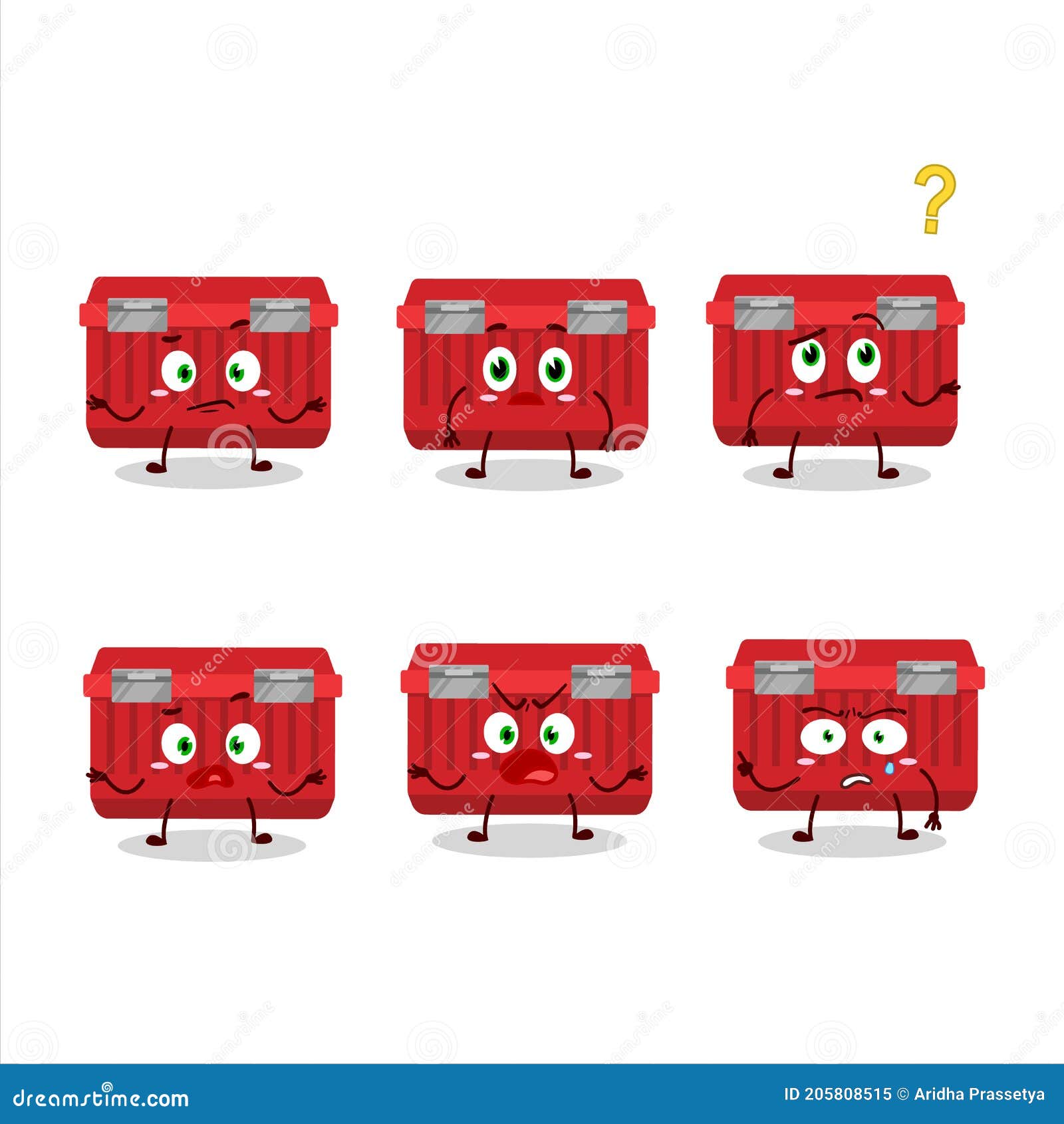 Cartoon Character of Red Toolbox with What Expression Stock Vector ...