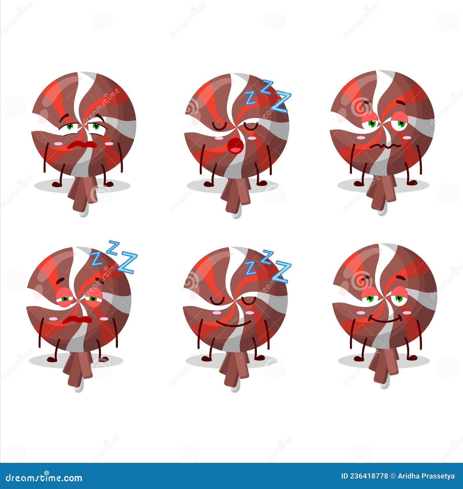 Cartoon Character of Red Twirl Lolipop Wrapped with Sleepy Expression ... Cartoon Character of Red Twirl Lolipop Wrapped with Sleepy Expression ...