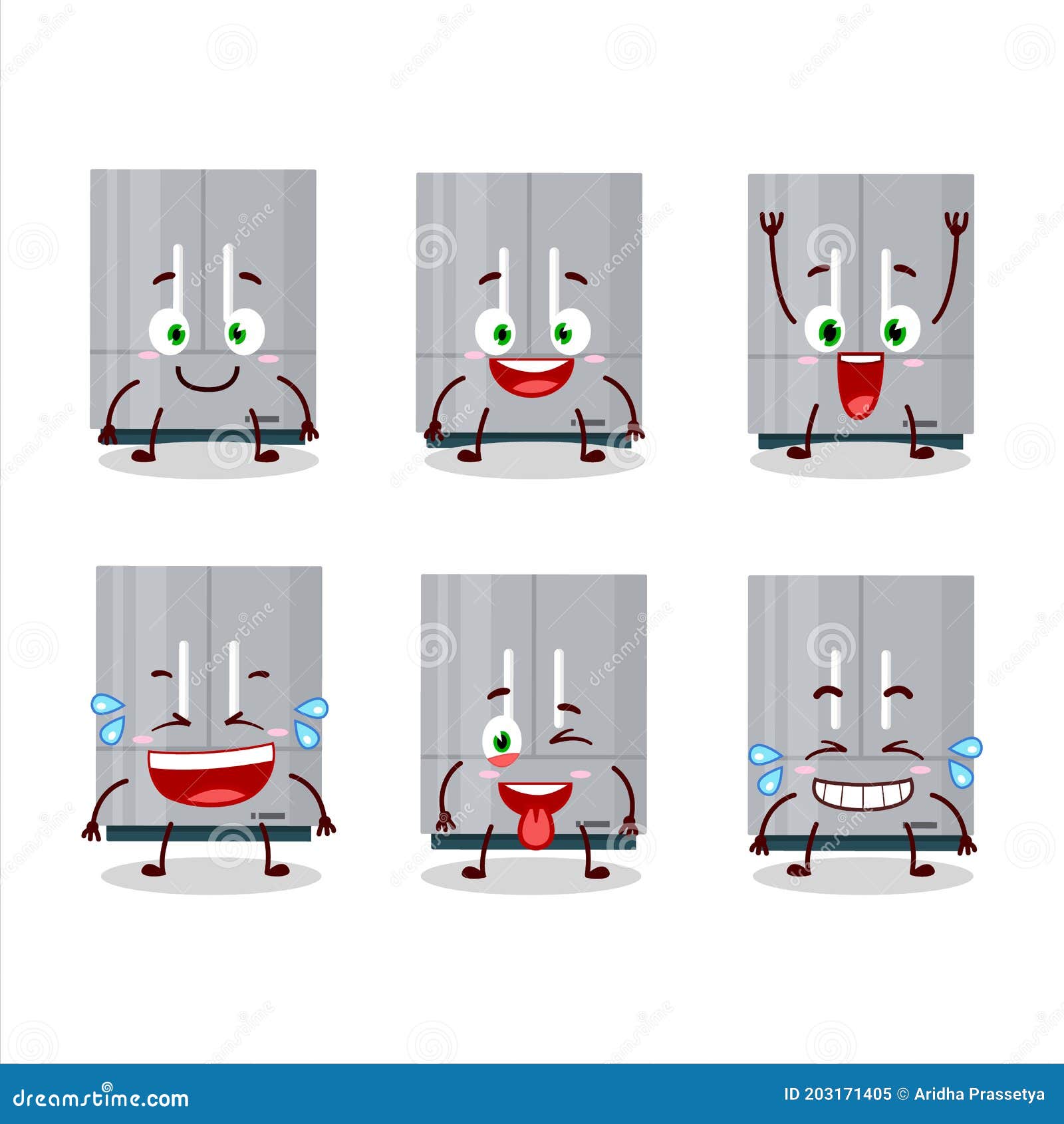 Cartoon Character of Refrigerator with Smile Expression Stock Vector ...