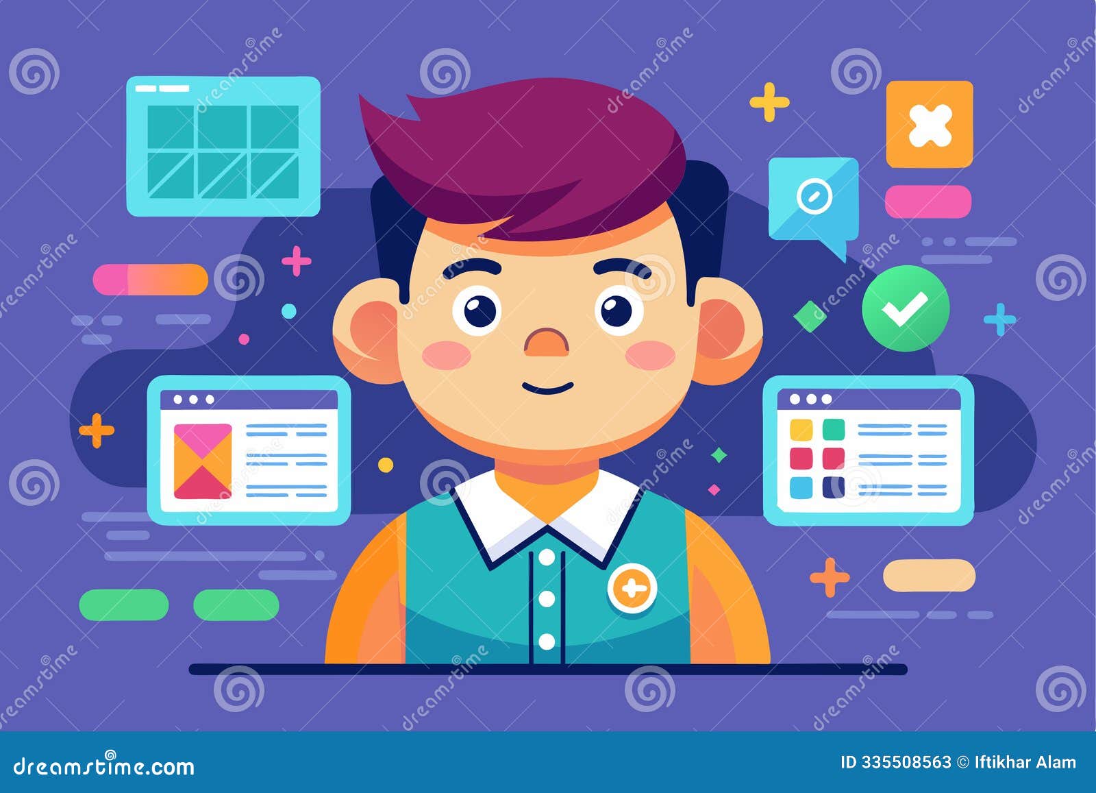 A Cartoon Character Represents a User Interface Designer Surrounded by ...