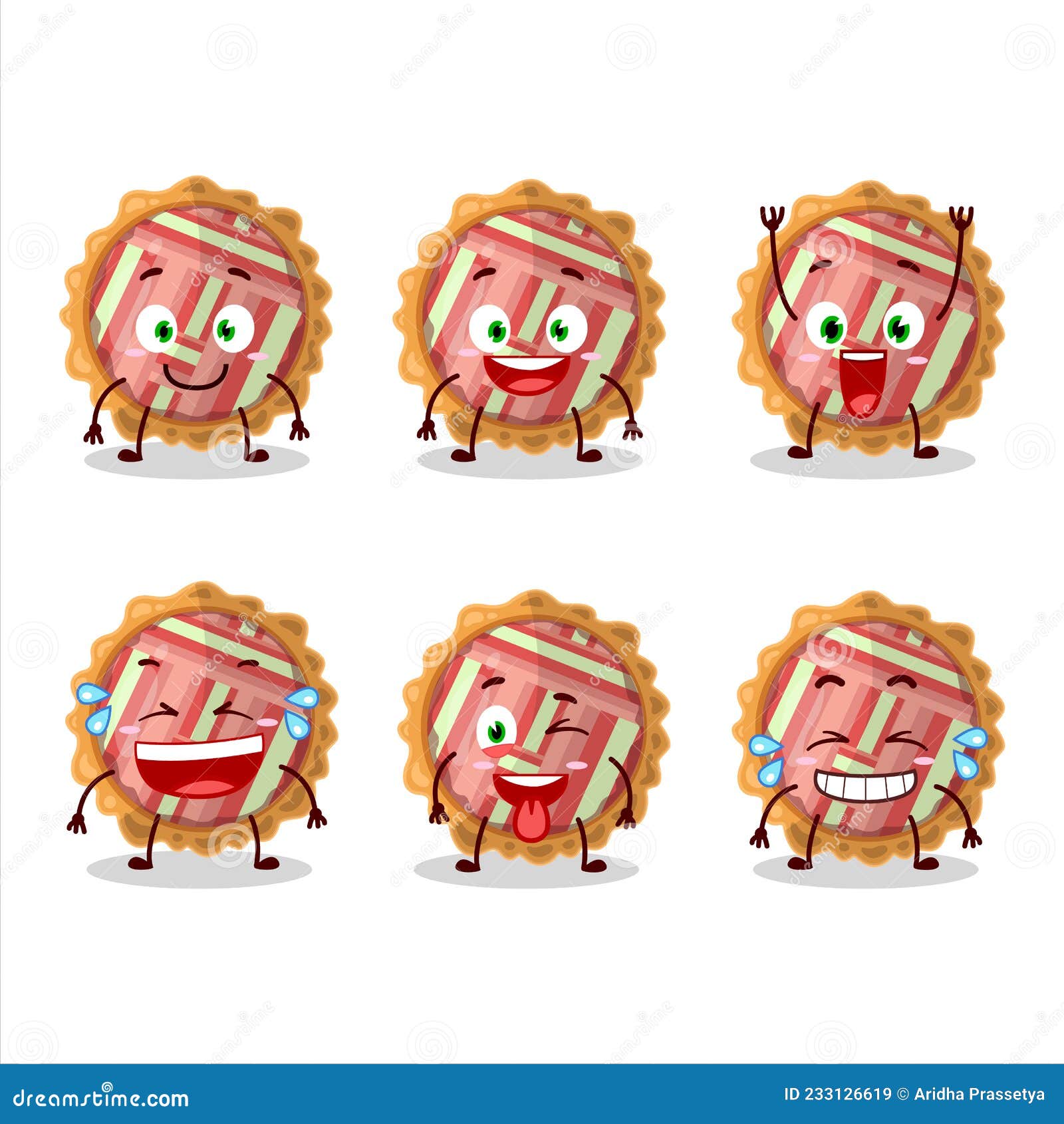 Cartoon Character of Rhubarb Pie with Smile Expression Stock Vector ...