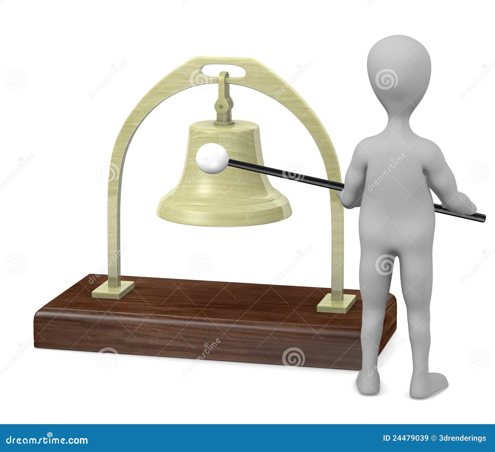 Cartoon Character Ring on Bell Stock Illustration - Illustration of ...