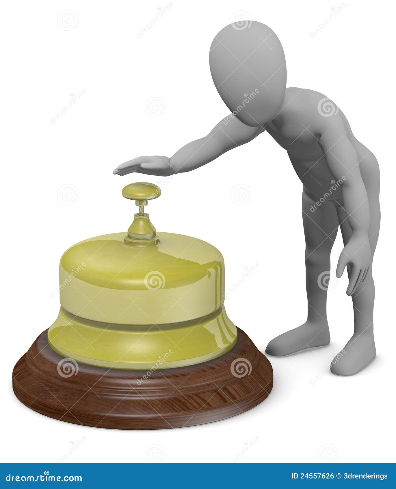 Cartoon Character Rings Large Reception Bell Stock Illustration ...