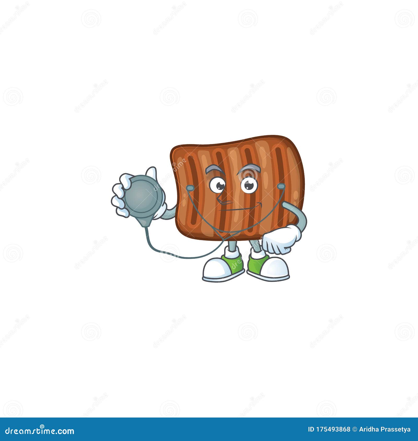 A Cartoon Character of Roasted Beef Doctor Using Tools Stock Vector ...