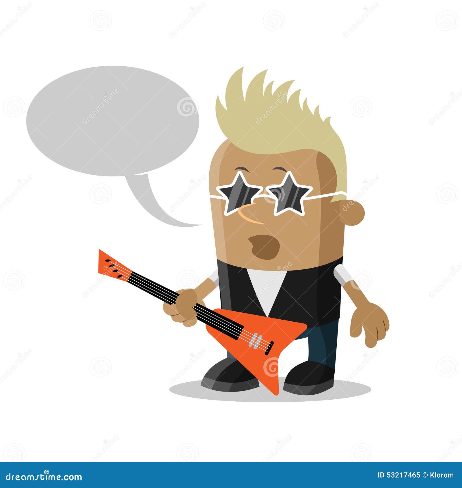 Cartoon Character Rock Star Stock Vector - Illustration of musician ...